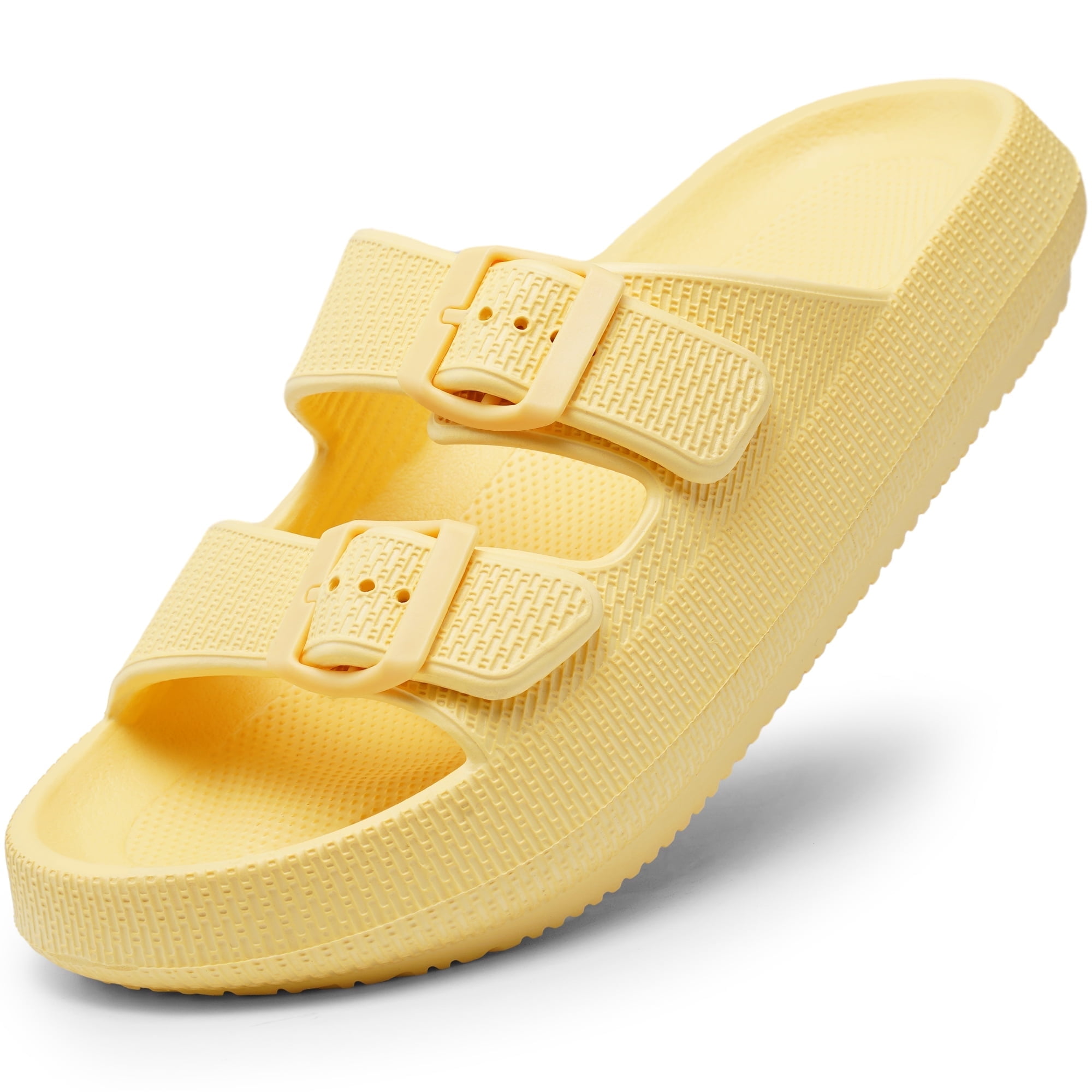 HARVEST LAND Women Slides Sandals Adjustable Double Buckles Cloud ...