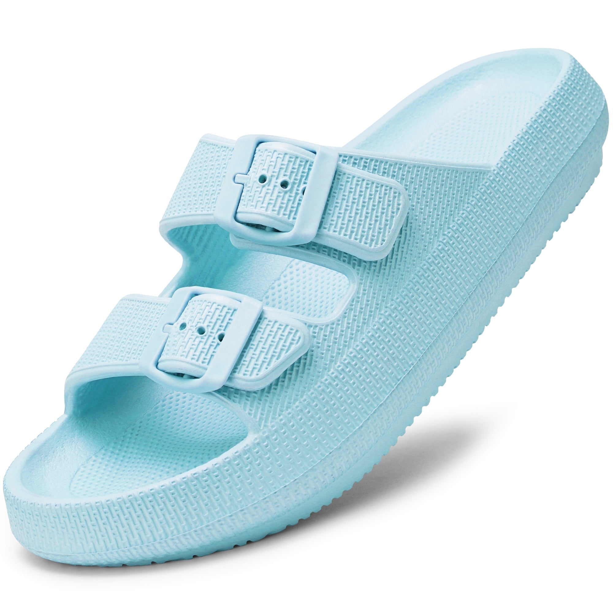 HARVEST LAND Women Slides Sandals Adjustable Double Buckles Cloud ...