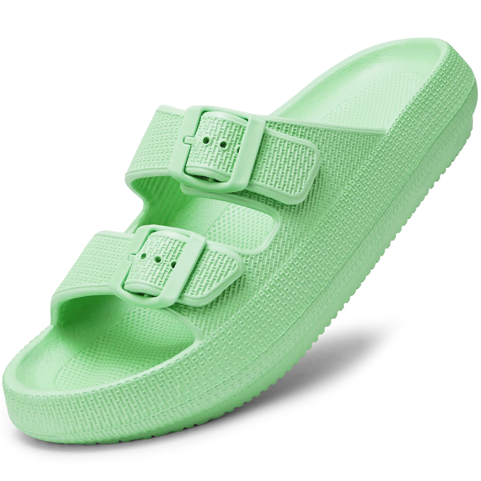 HARVEST LAND Women Slides Sandals Adjustable Double Buckles Cloud ...