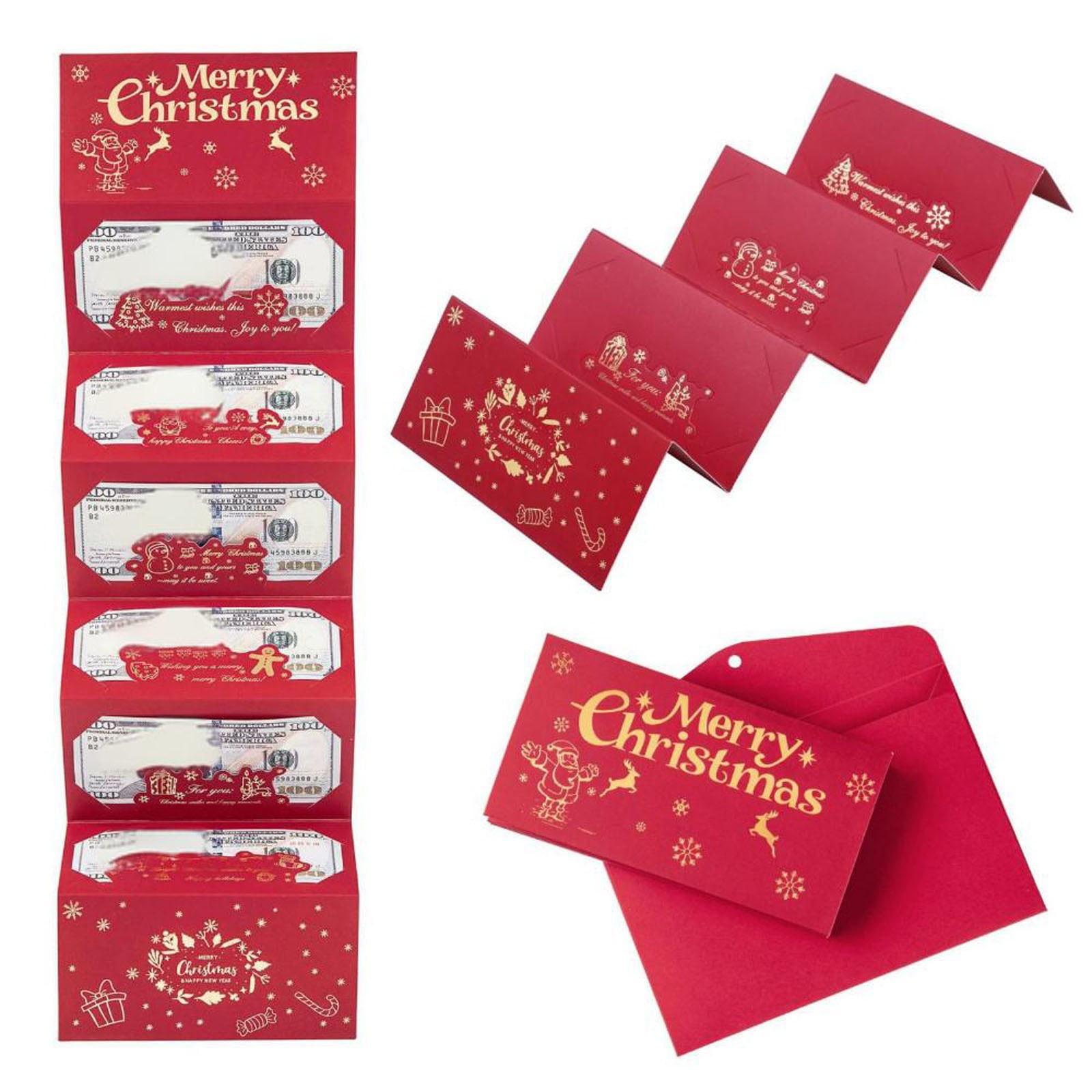 HASACHYL Christmas Red Envelope 10 Cards Christmas Surprise Party Red ...