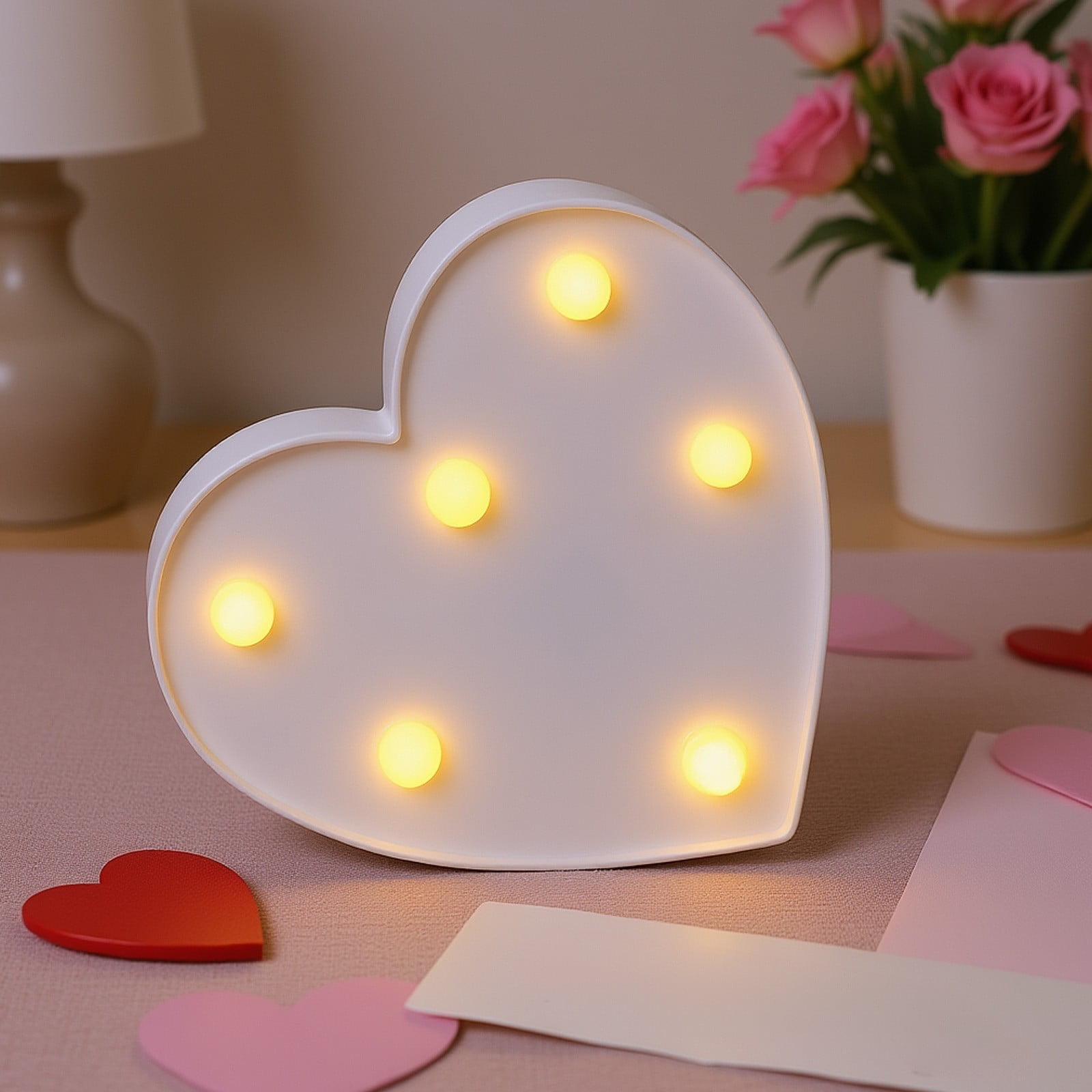HASACHYL Valentine's Day Heart Lamp Heart Shaped Modeling Lamp Night ...