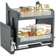HASANEN 2-Tier Pull-Down Shelf, 24 Inch Heavy Duty Pull-Out Cabinet ...