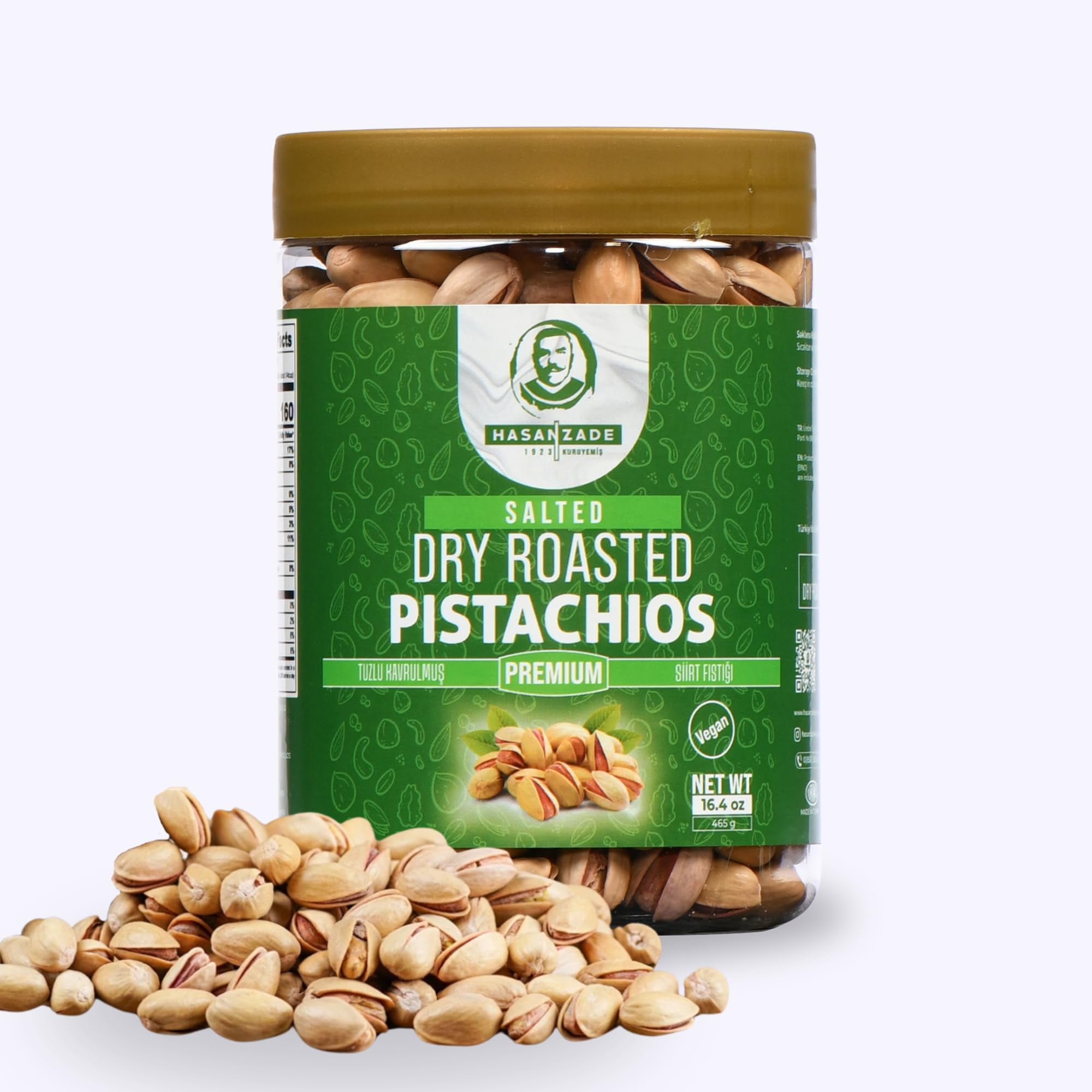 HASANZADE Pistachios in Shell YYF14 Salted Roasted High Protein Snacks ...