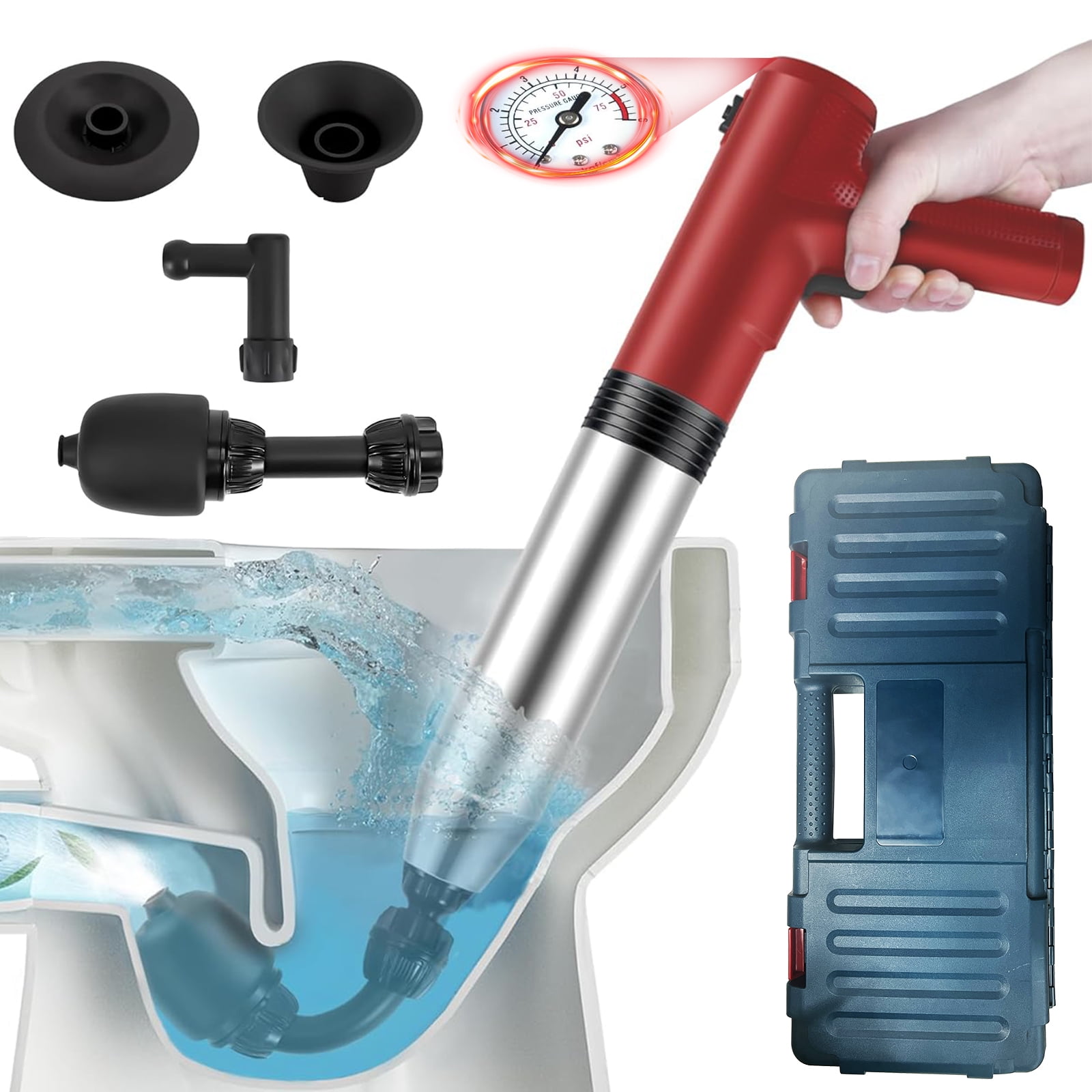 HASIMAN Electric Toilet Plungers Heavy Duty Versatile Home Drain Clog ...