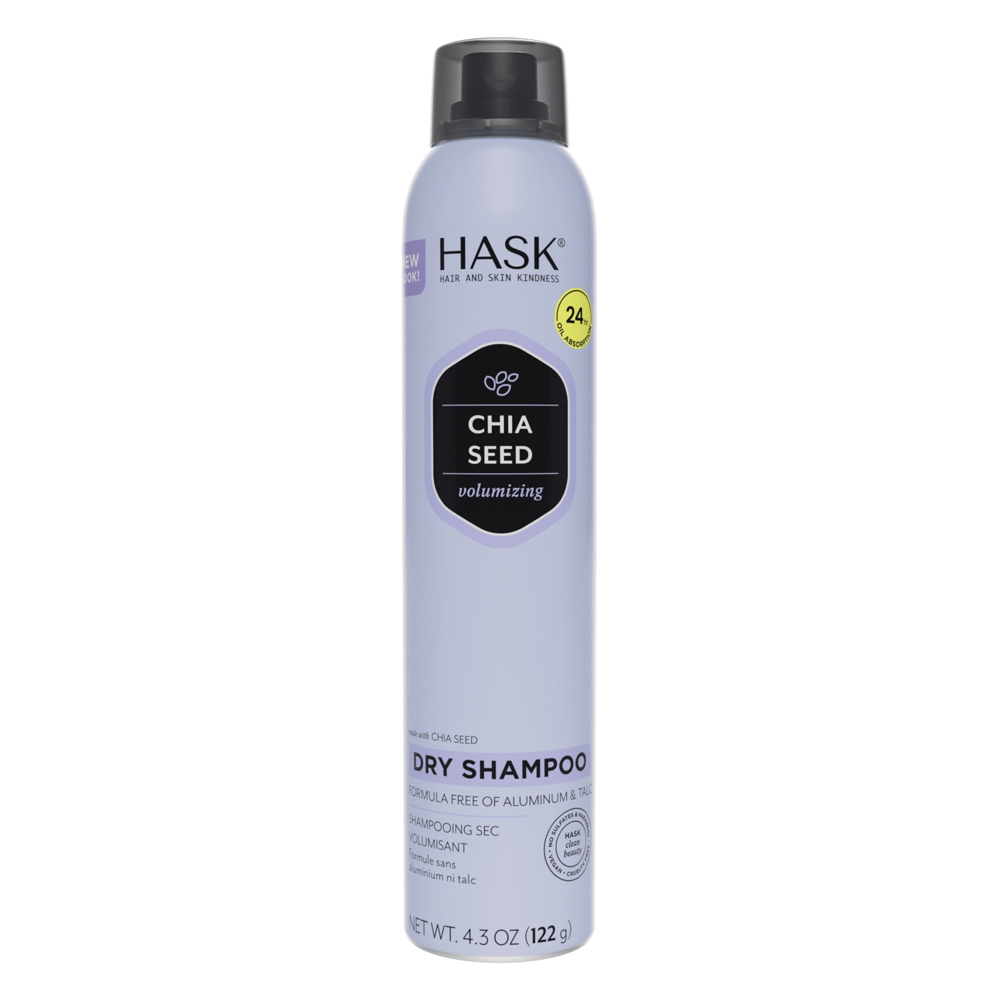 HASK Volumizing Aluminum-Free Dry Shampoo with Chia Seed, Net WT 4.3oz ...