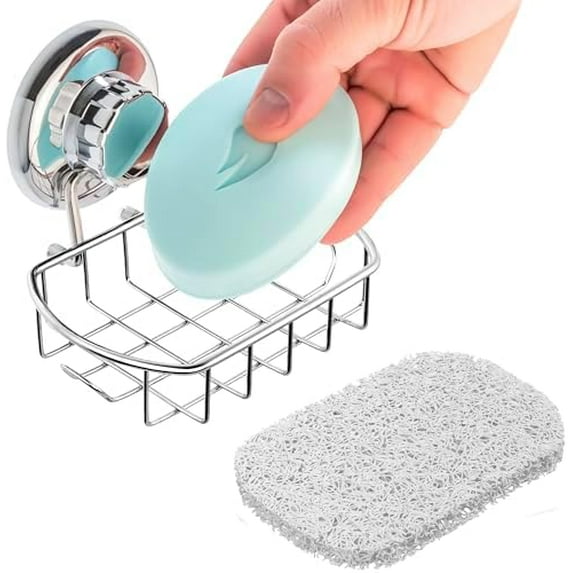 HASKO Suction Soap Dish with Hooks | Powerful Vacuum Suction Cup Soap ...