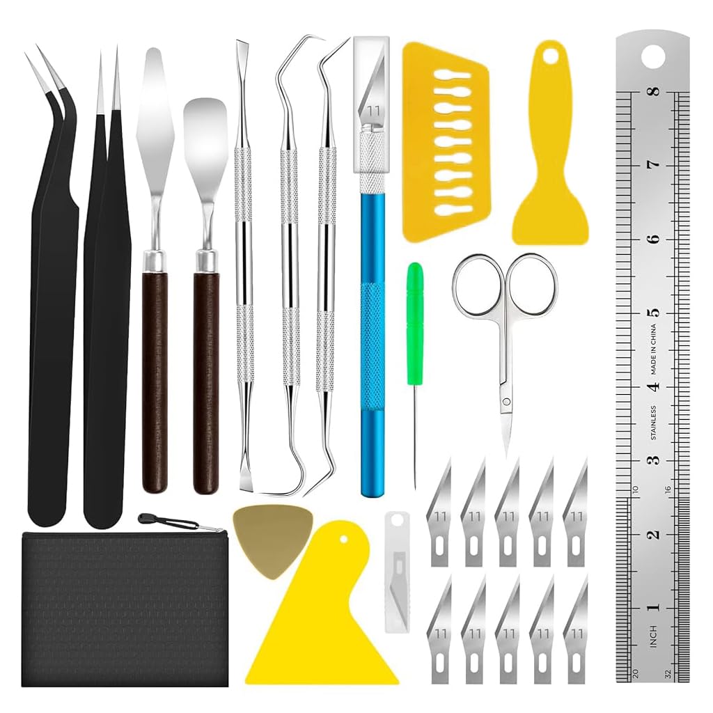 HASTHIP 26Pcs DIY Leather Crafting Tools Carving Tools with Tool Bag ...