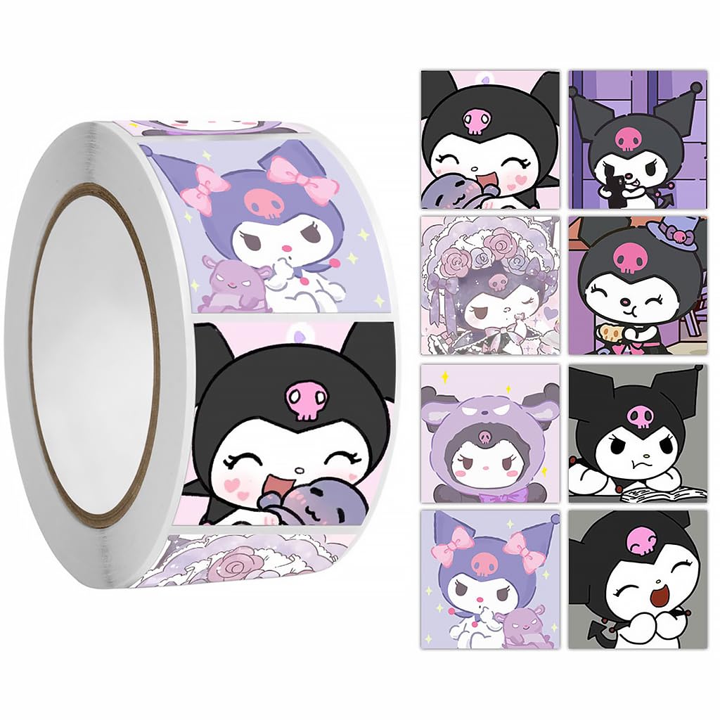 HASTHIP® 500Pcs Kuromi Stickers - 8 Designs Kuromi & Melody Stickers ...