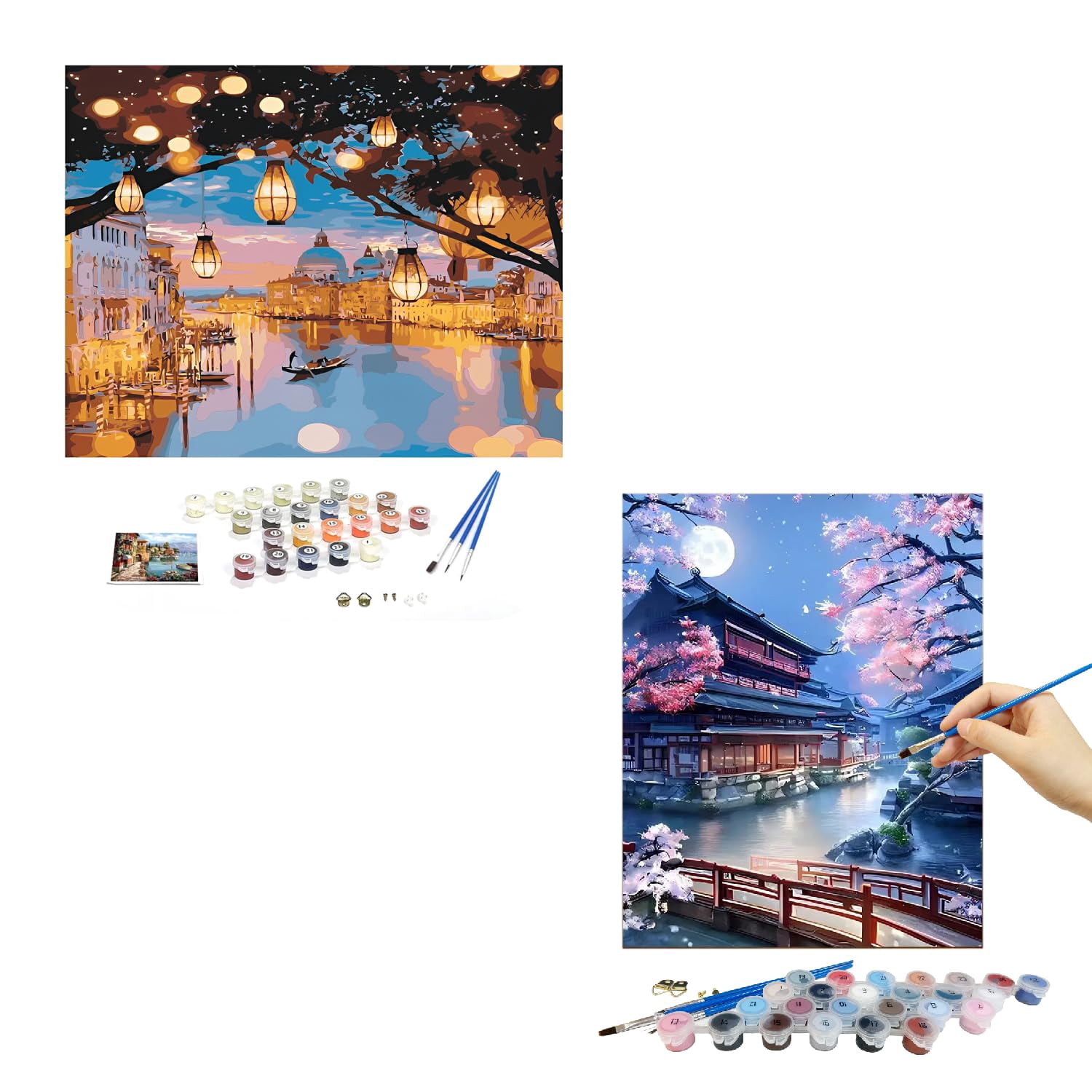 HASTHIP DIY Art Paint Kit Paint by Number Unframed Vintage Pavilions ...