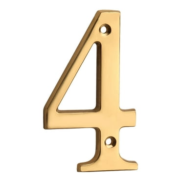 Hillman 847047 4-Inch Nail-On Traditional Solid Brass House Number 5 ...