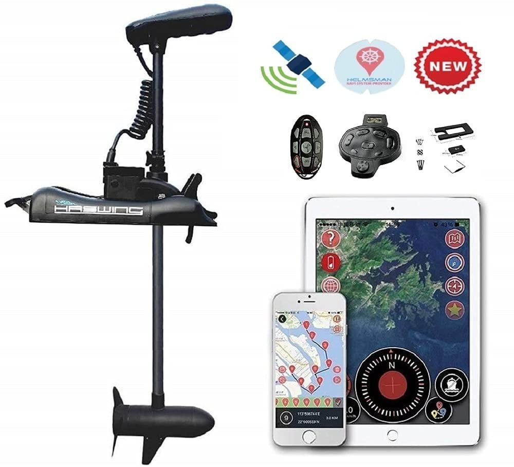HASWING OUTDOOR Electric Trolling Motor 24V 60" 80lbs Cayman GPS Anchor ...