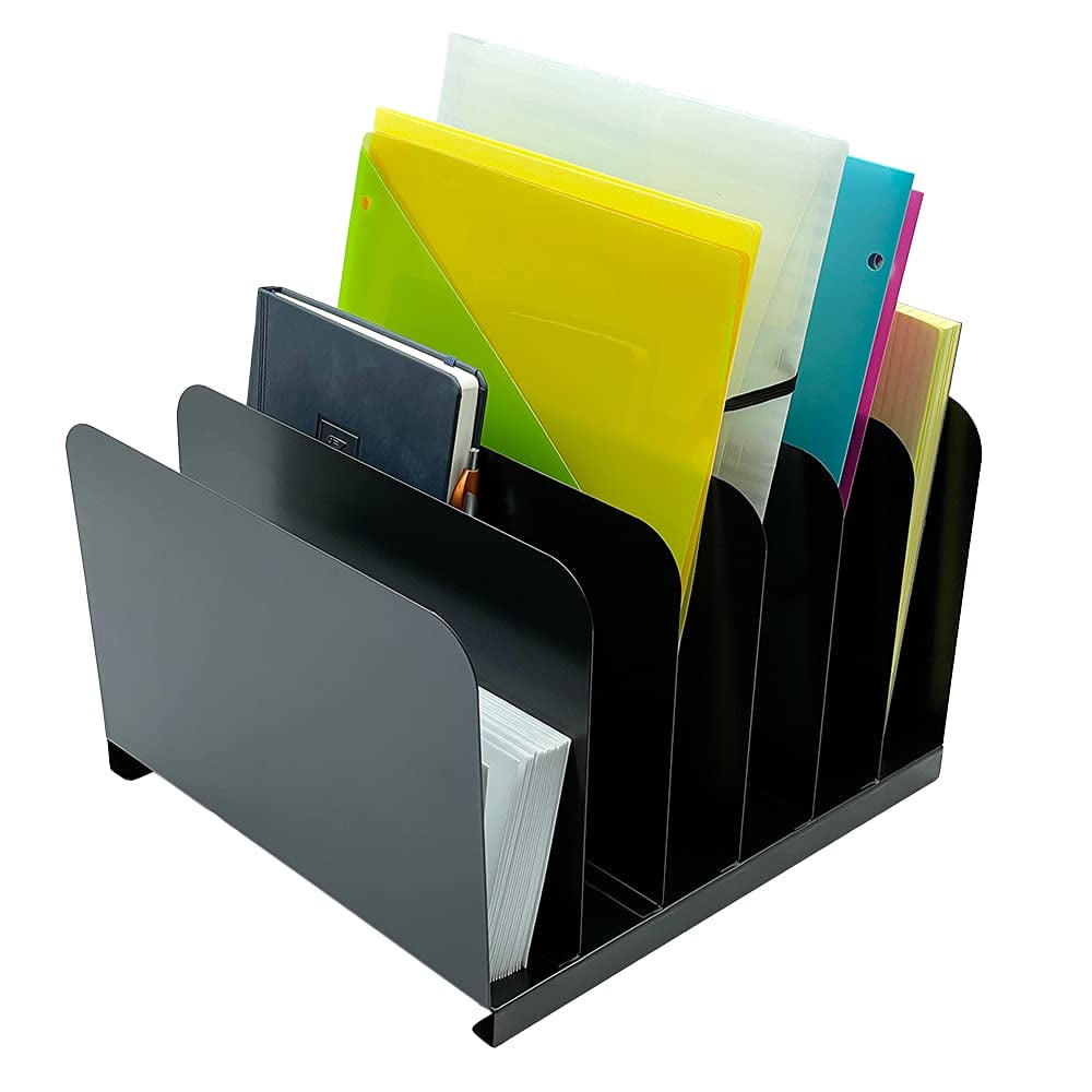HASZ0144 6-Compartment Steel File Organizer, Black - Walmart.com