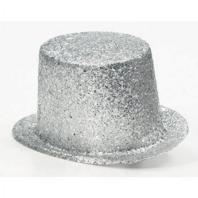 HAT-GLITTER TOP HAT SILVER 12 PACK - Walmart.com