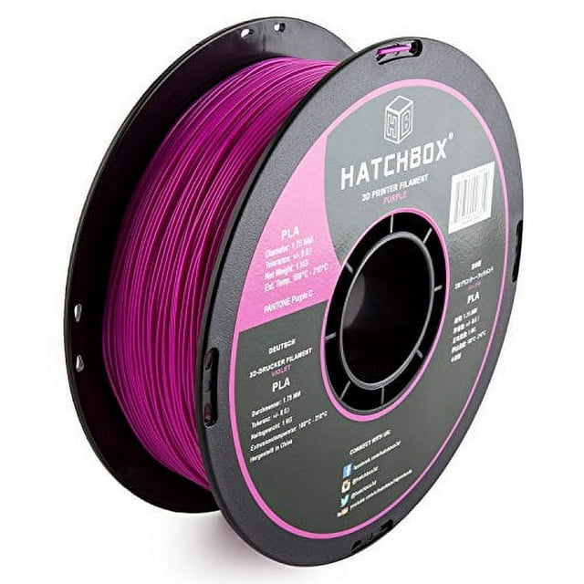 HATCHBOX 3D PLA-1KG1.75-PUR PLA 3D Printer Filament, Dimensional ...