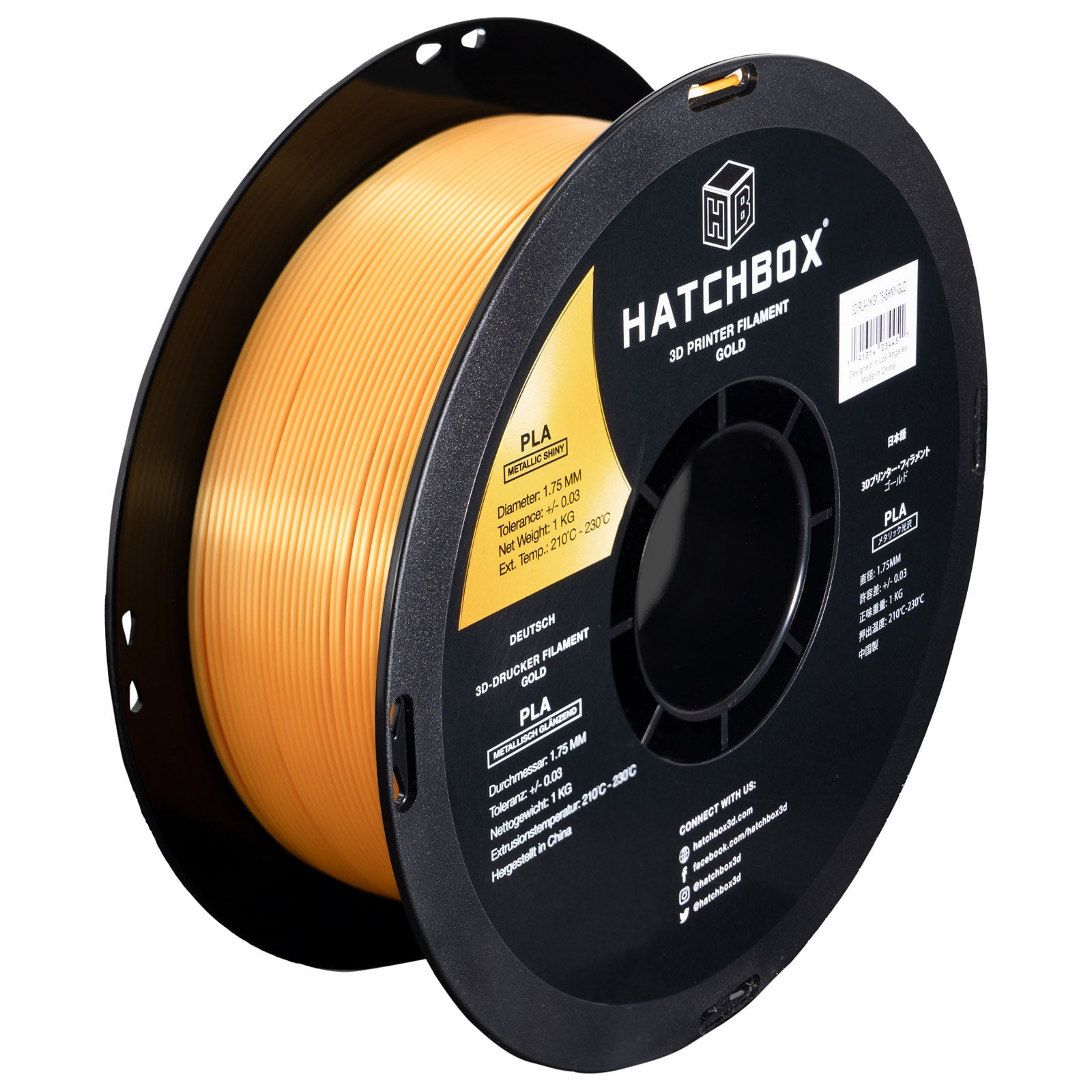 HATCHBOX Metallic Finish PLA 3D Printer Filament, Dimensional Accuracy ...