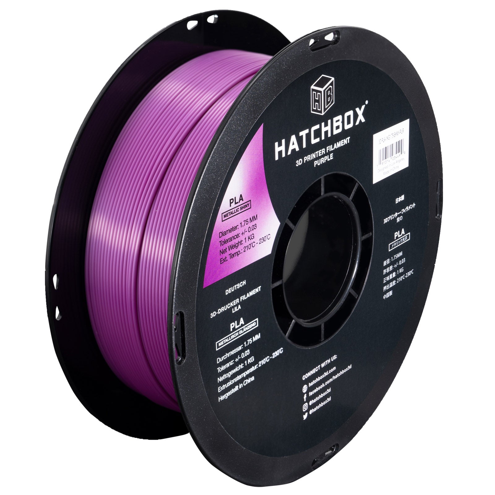 HATCHBOX Metallic Finish PLA 3D Printer Filament, Dimensional Accuracy ...
