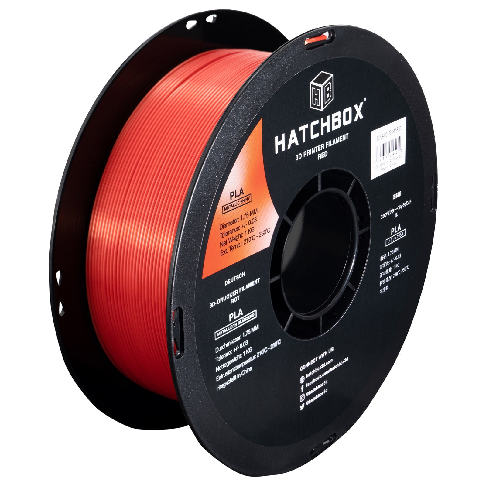 HATCHBOX Metallic Finish PLA 3D Printer Filament, Dimensional Accuracy ...