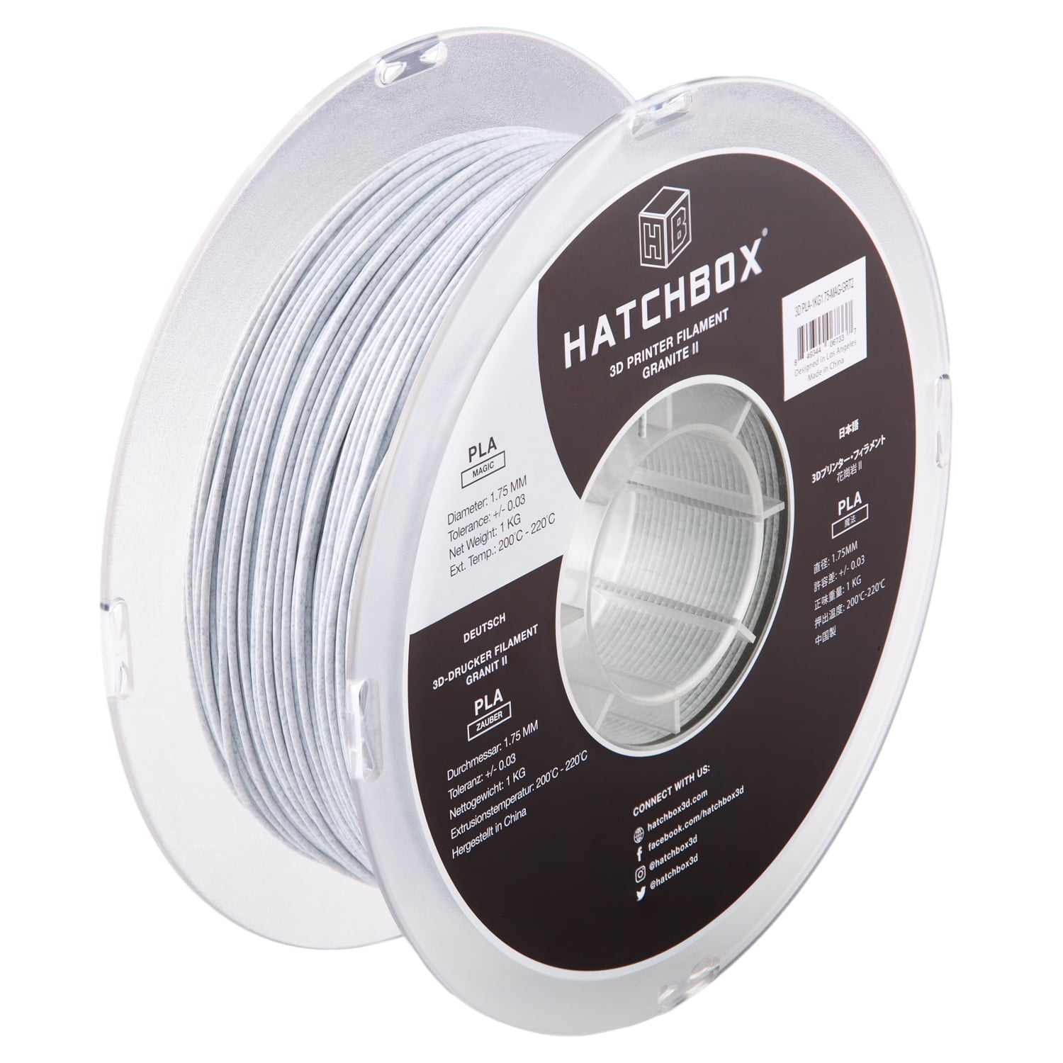 HATCHBOX Stone PLA 3D Printer Filament, Dimensional Accuracy +/- 0.03 ...