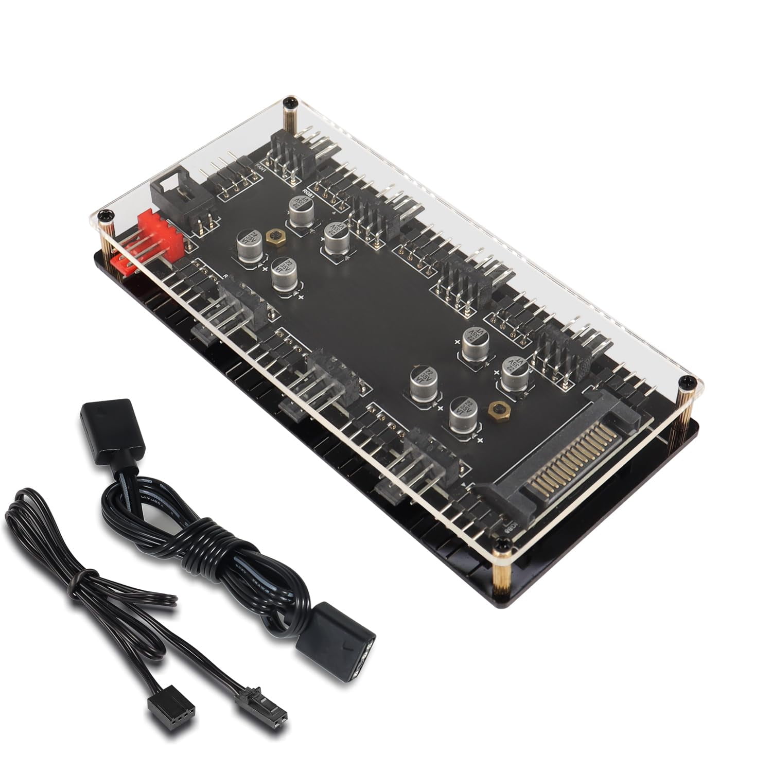 HATMINI RGB and PWM SSF20 Hub，8 Way 12V 4 Pin ARGB HUB and 8 Way 3Pin ...