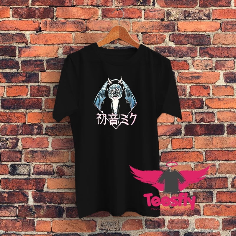 HATSUNE MIKU ANIME DEMON MASK GRAPHIC T-SHIRT - Walmart.com