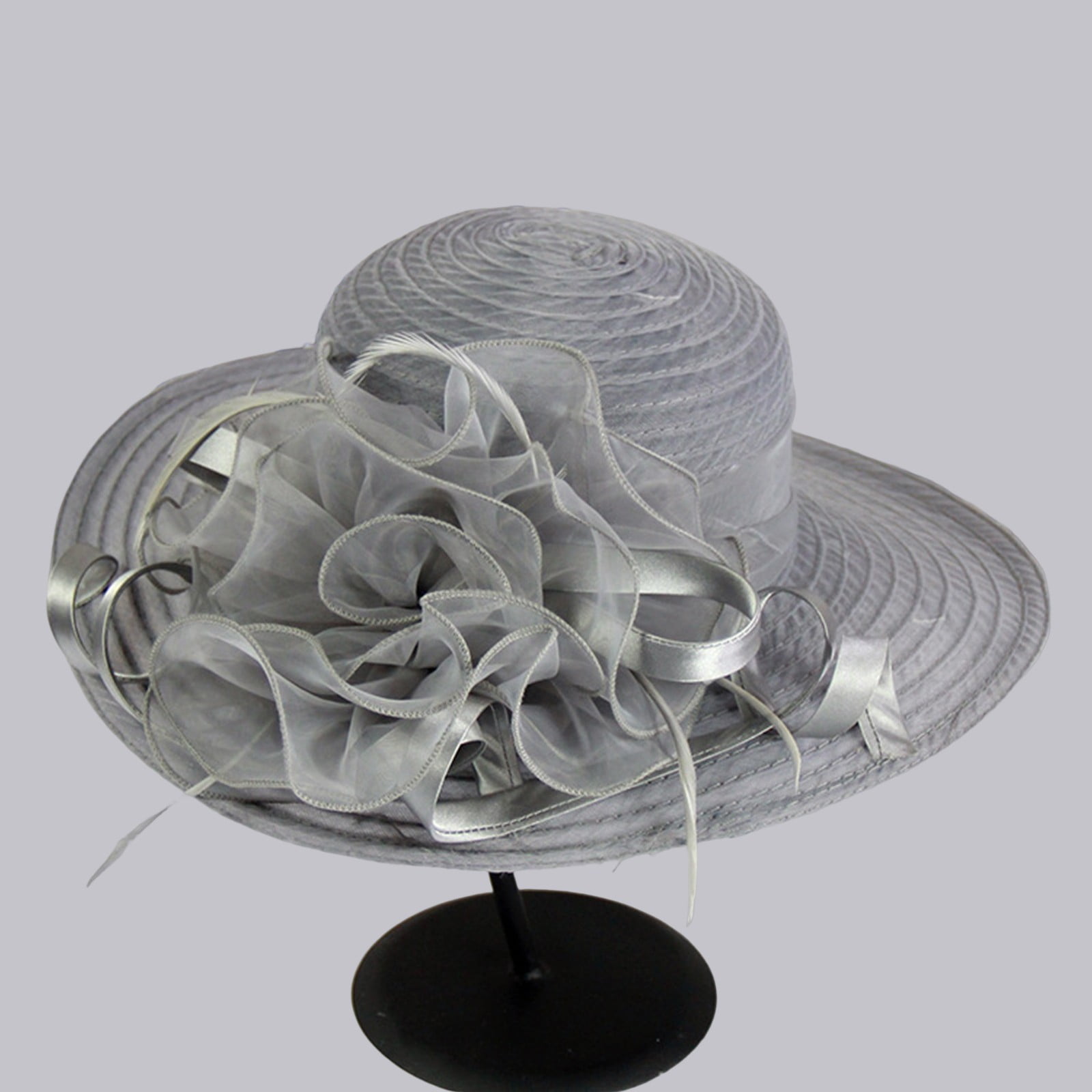 HAUEXYEW Fascinators Hats for Women Elegant Flower Organza Wedding ...