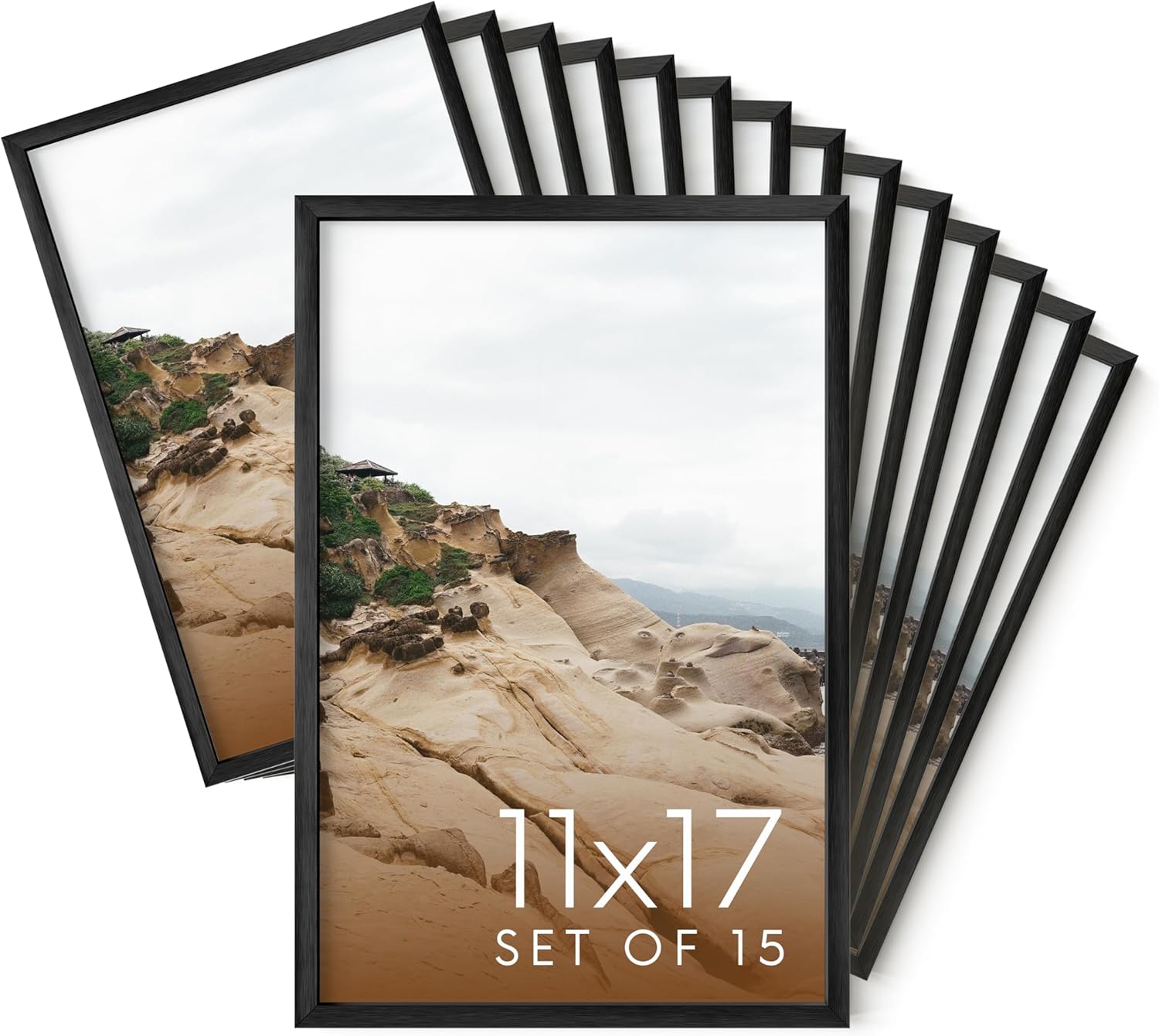 HAUS AND HUES 11x17 Black Metal Picture Frames - Features Premium Aluminum, Vertical ...