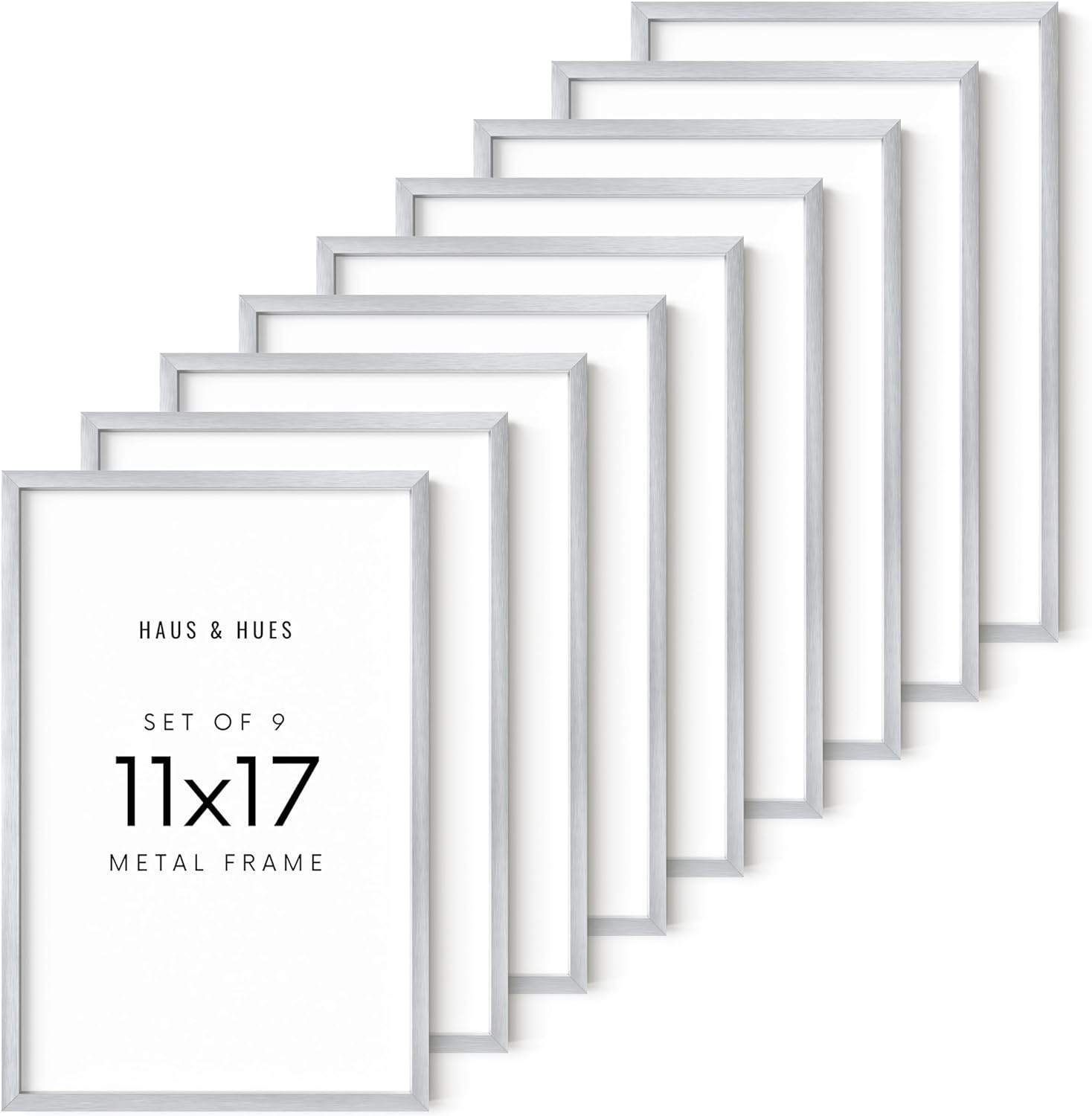 HAUS AND HUES 11x17 Silver Metal Picture Frames - Features Premium ...