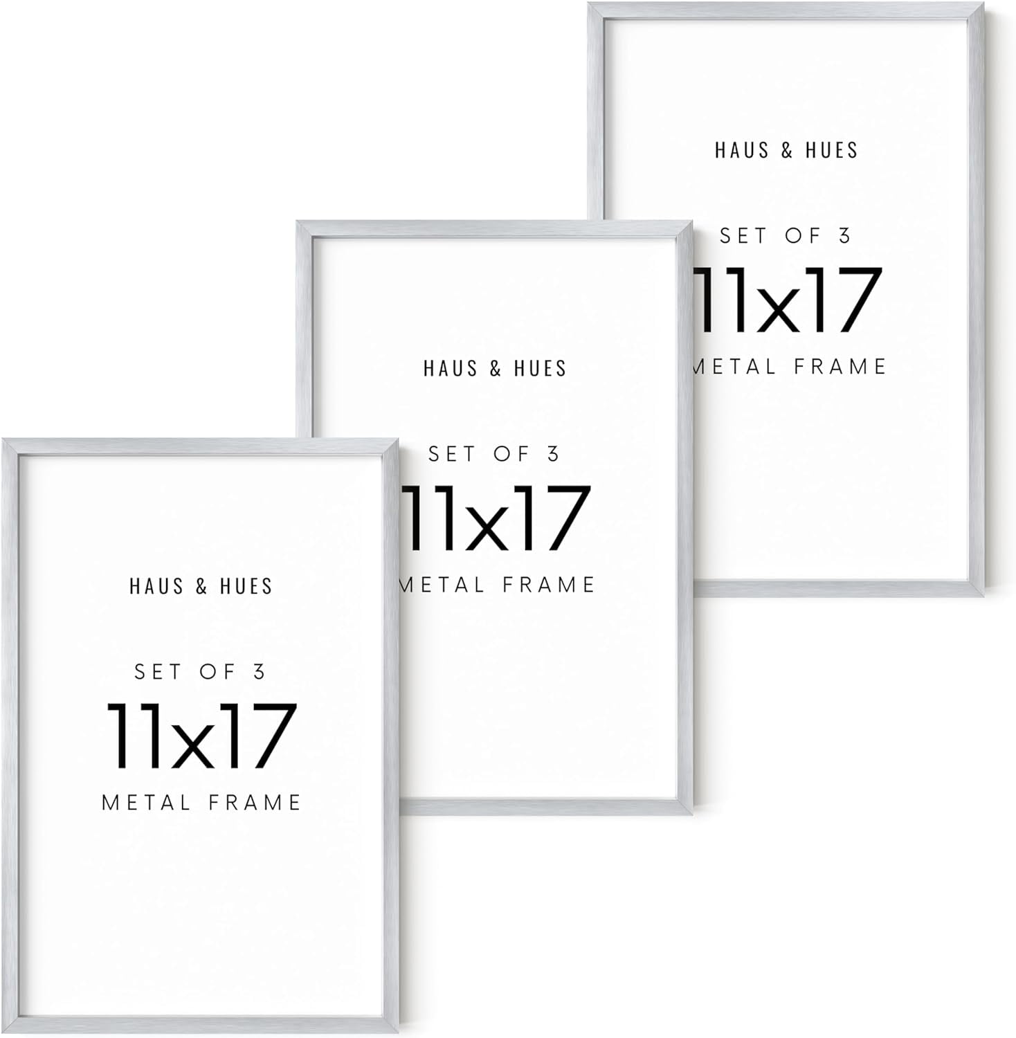 HAUS AND HUES 11x17 Silver Metal Picture Frames - Features Premium ...