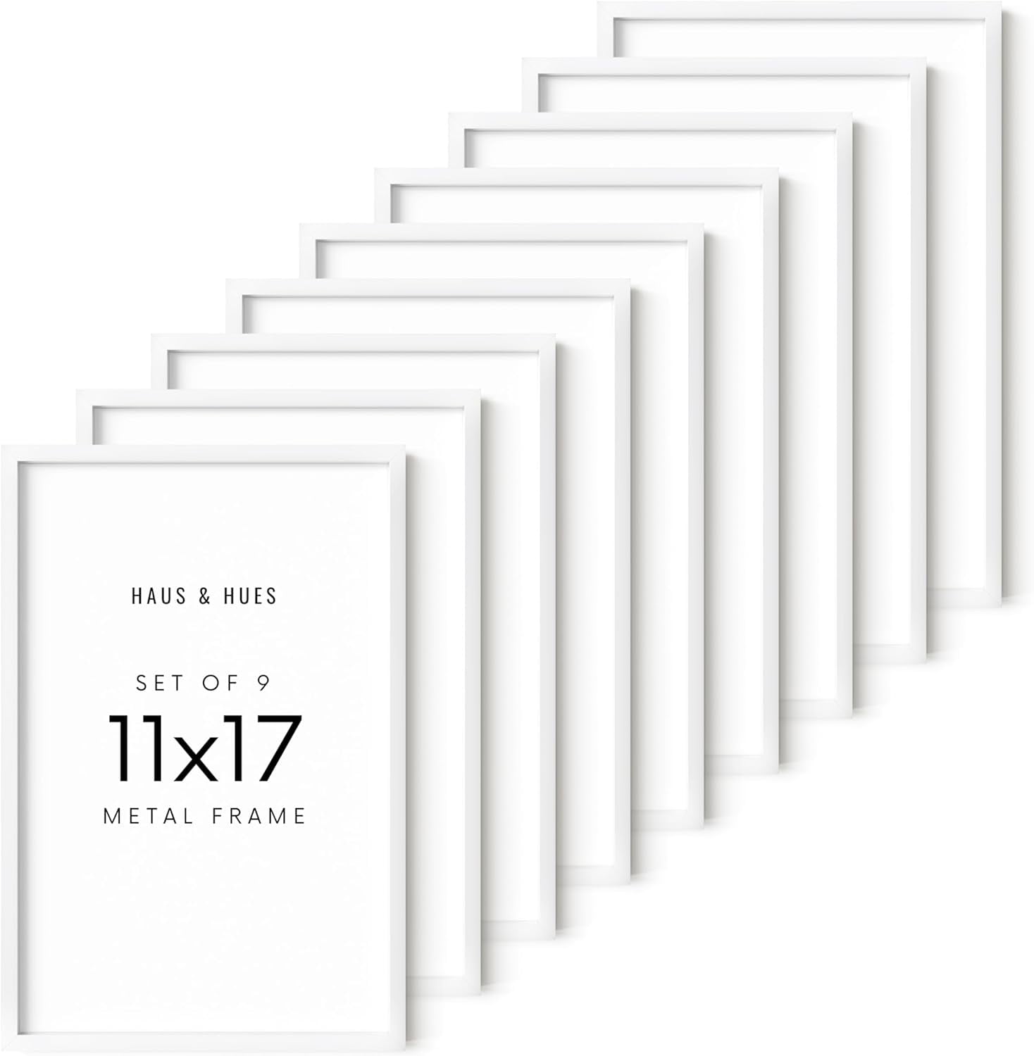 HAUS AND HUES 11x17 White Metal Picture Frames - Features Premium ...