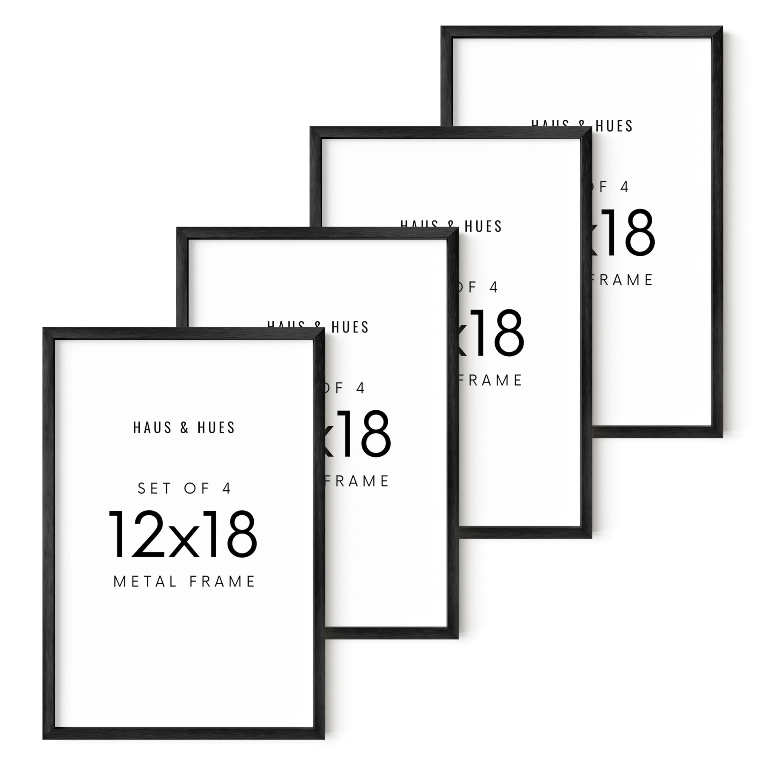 HAUS AND HUES 12x18 Black Metal Picture Frames - Features Premium ...