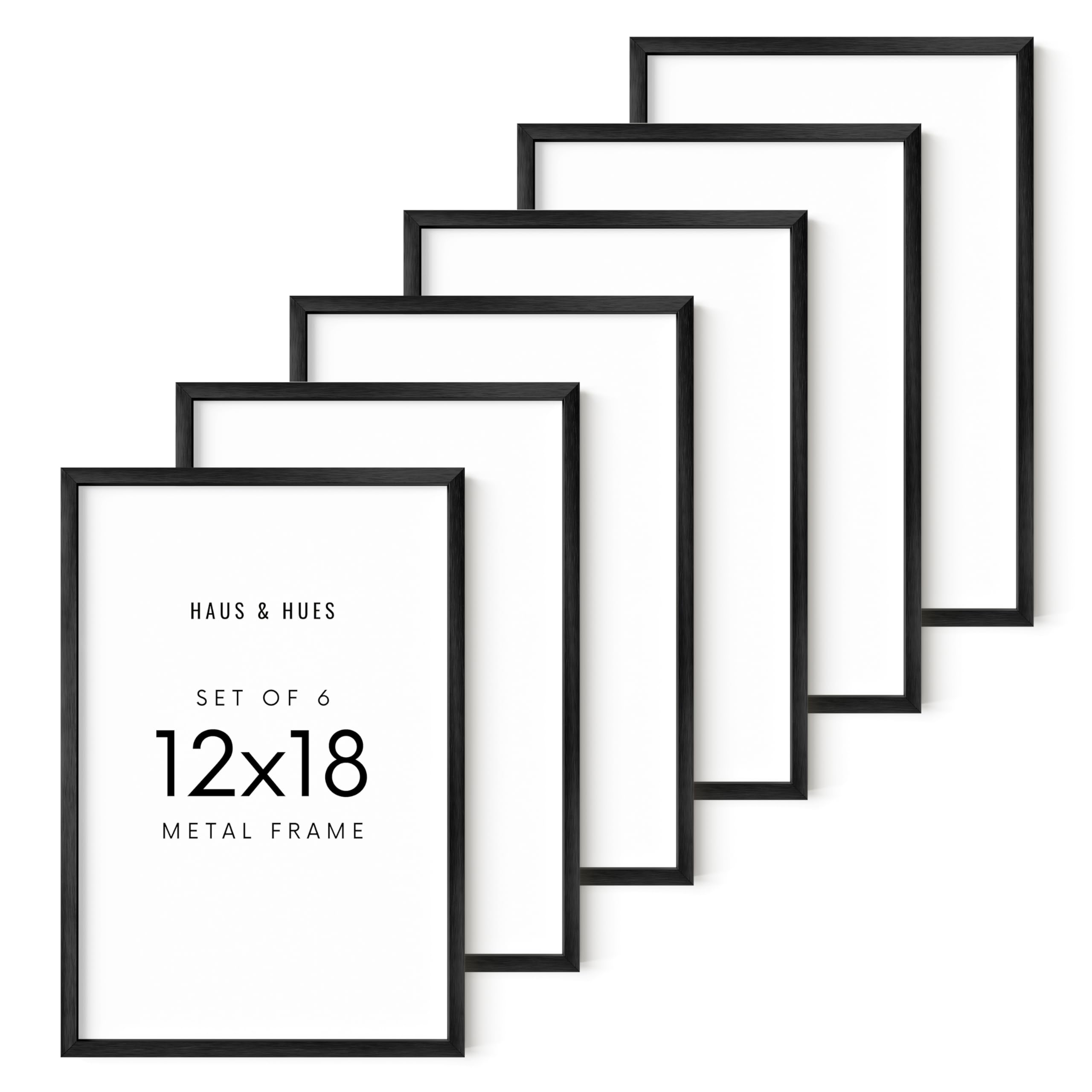HAUS AND HUES 12x18 Black Metal Picture Frames - Features Premium ...