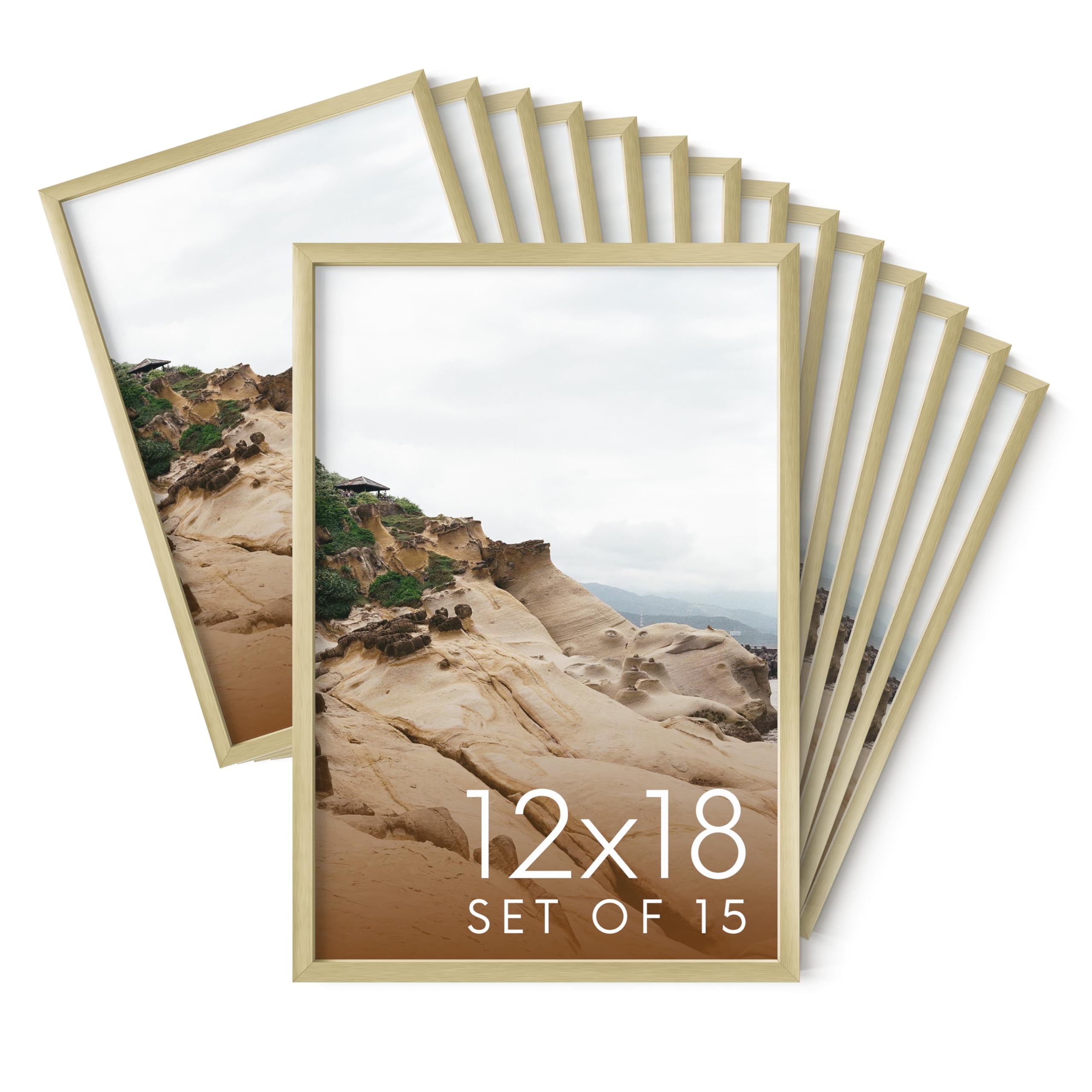HAUS AND HUES 12x18 Gold Metal Picture Frames - Features Premium ...