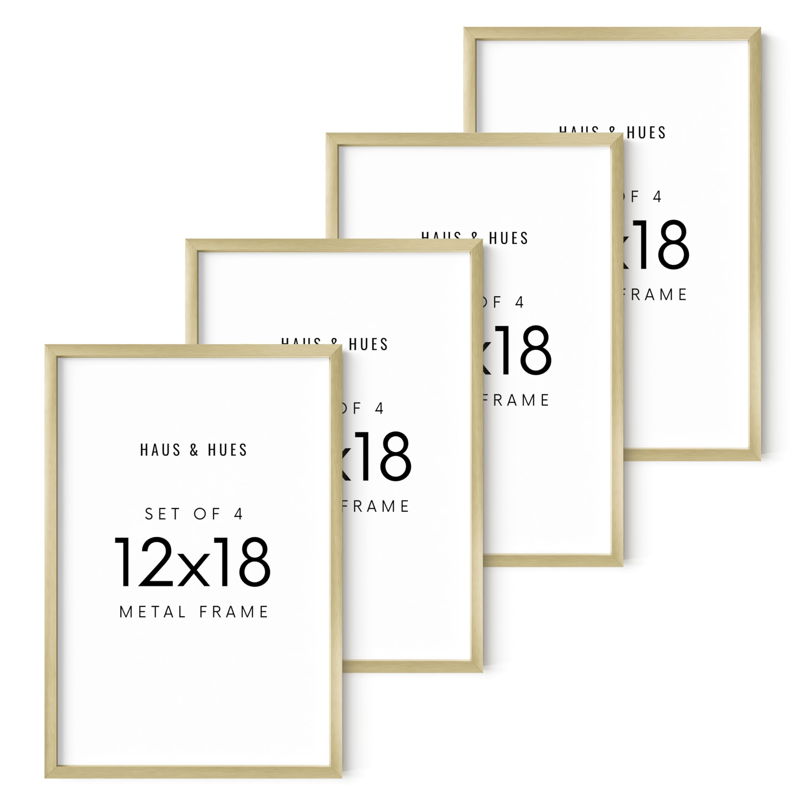 HAUS AND HUES 12x18 Gold Metal Picture Frames - Features Premium Aluminum, Vertical & Horizontal ...