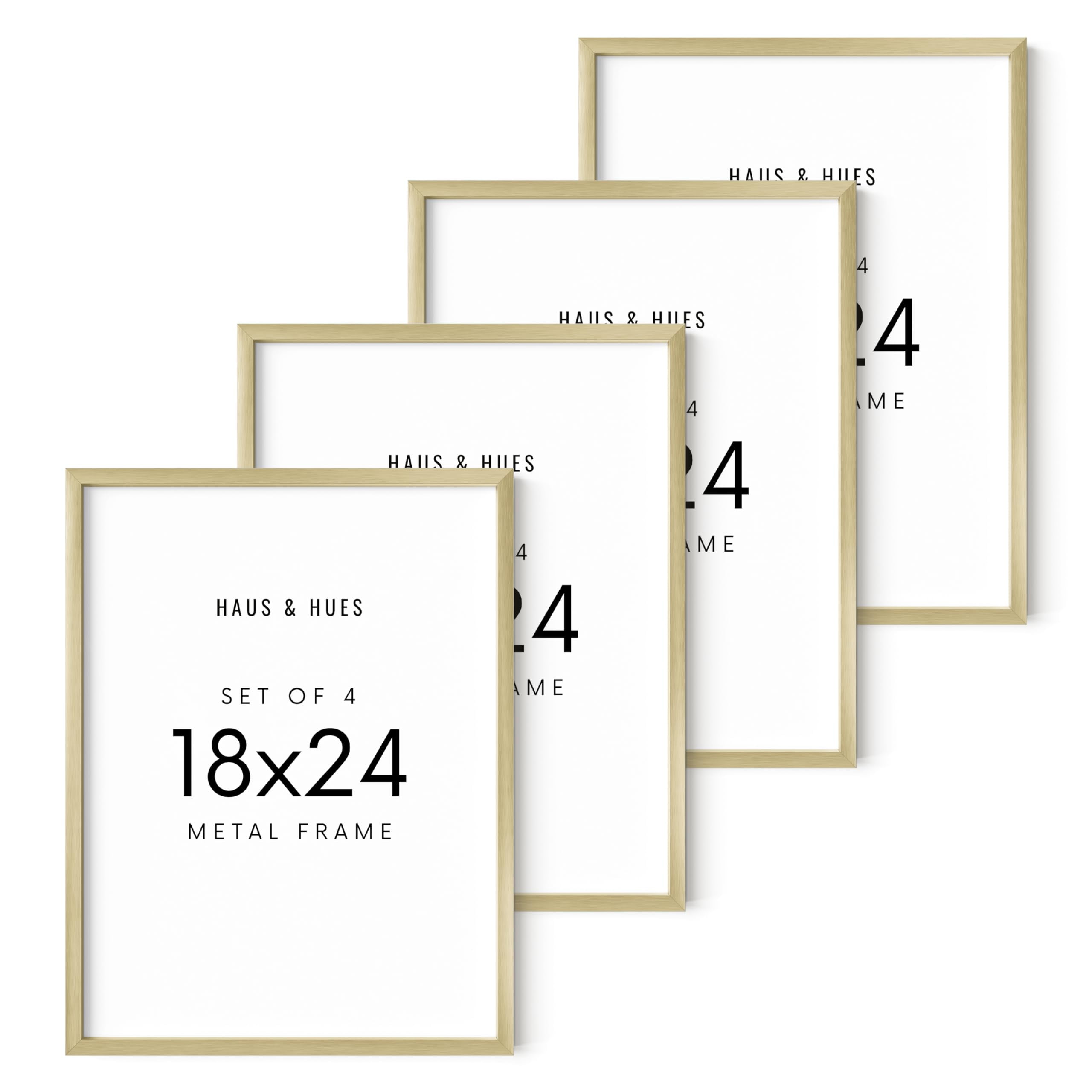HAUS AND HUES 18x24 Gold Metal Picture Frames - Features Premium ...