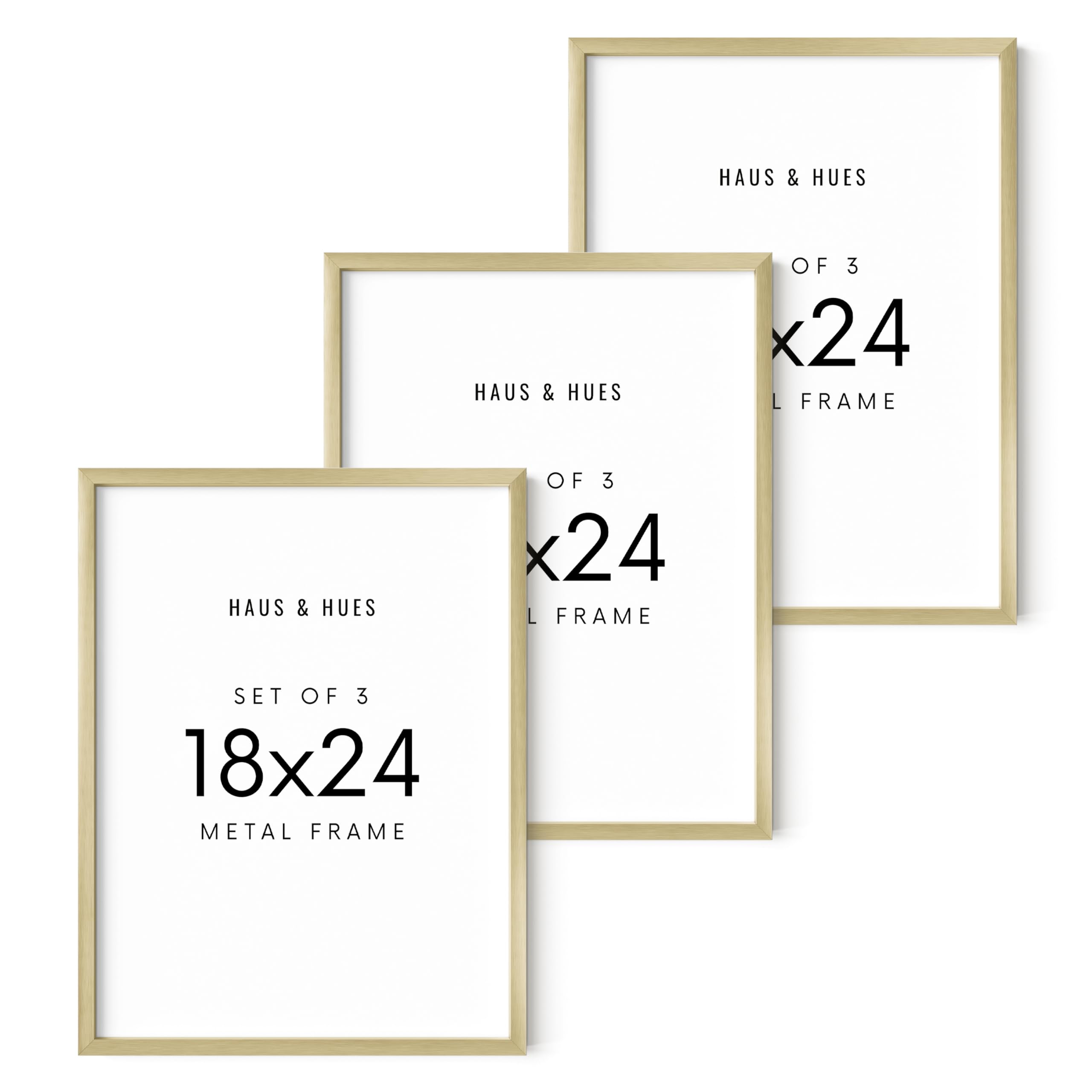 HAUS AND HUES 18x24 Gold Metal Picture Frames - Features Premium ...