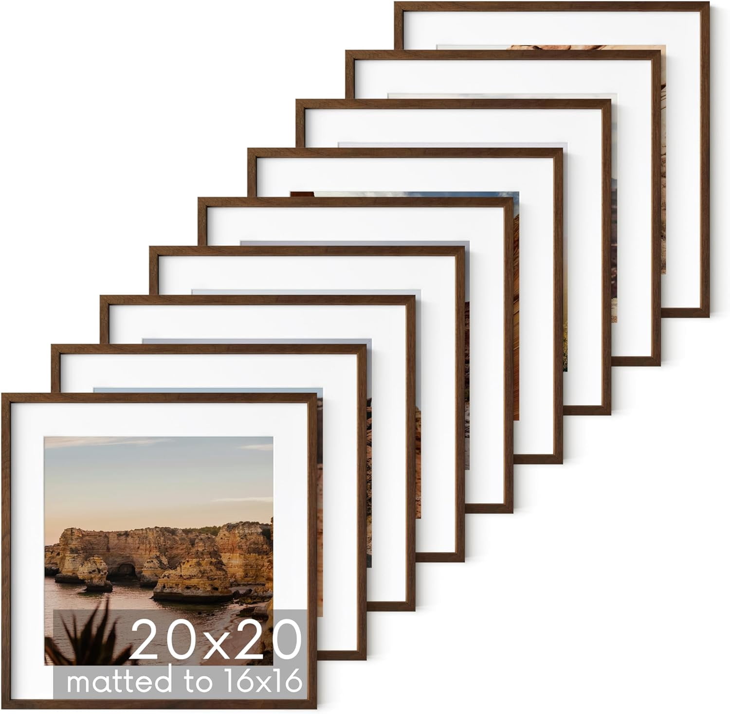 HAUS AND HUES 20x20 Picture Frames - Walnut Picture Frame set of 9 ...
