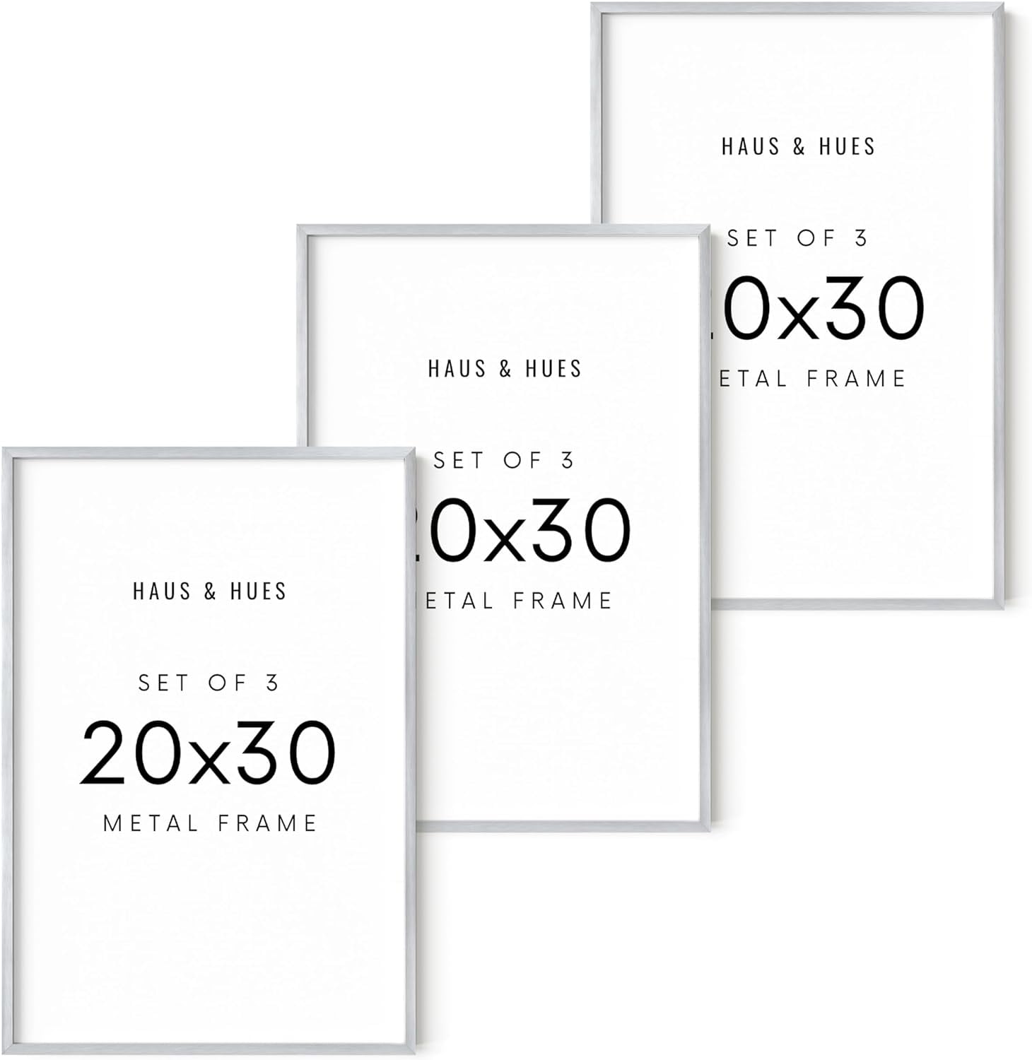 HAUS AND HUES 20x30 Silver Metal Picture Frames - Features Premium ...
