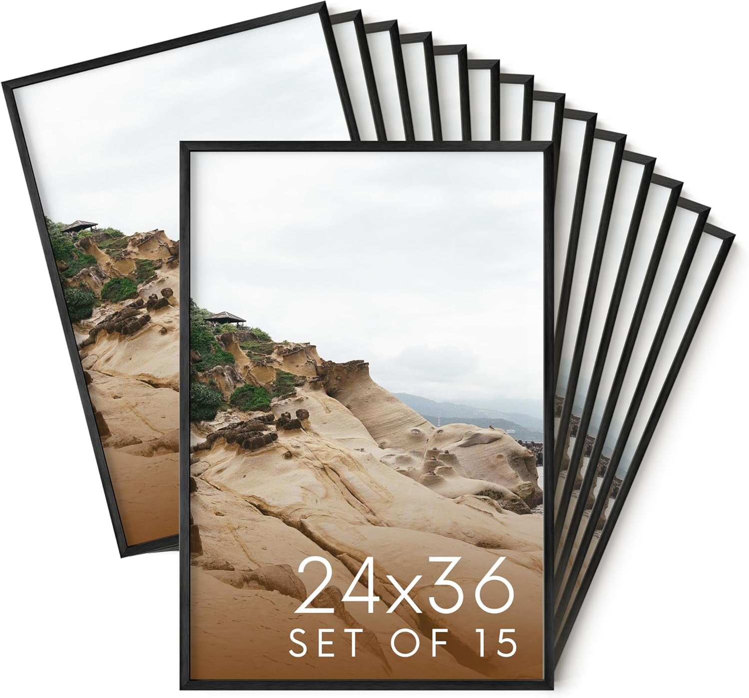 HAUS AND HUES 24x36 Black Metal Picture Frames - Features Premium ...