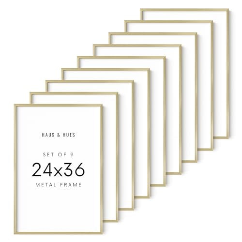HAUS AND HUES 24x36 Gold Metal Picture Frames - Features Premium ...