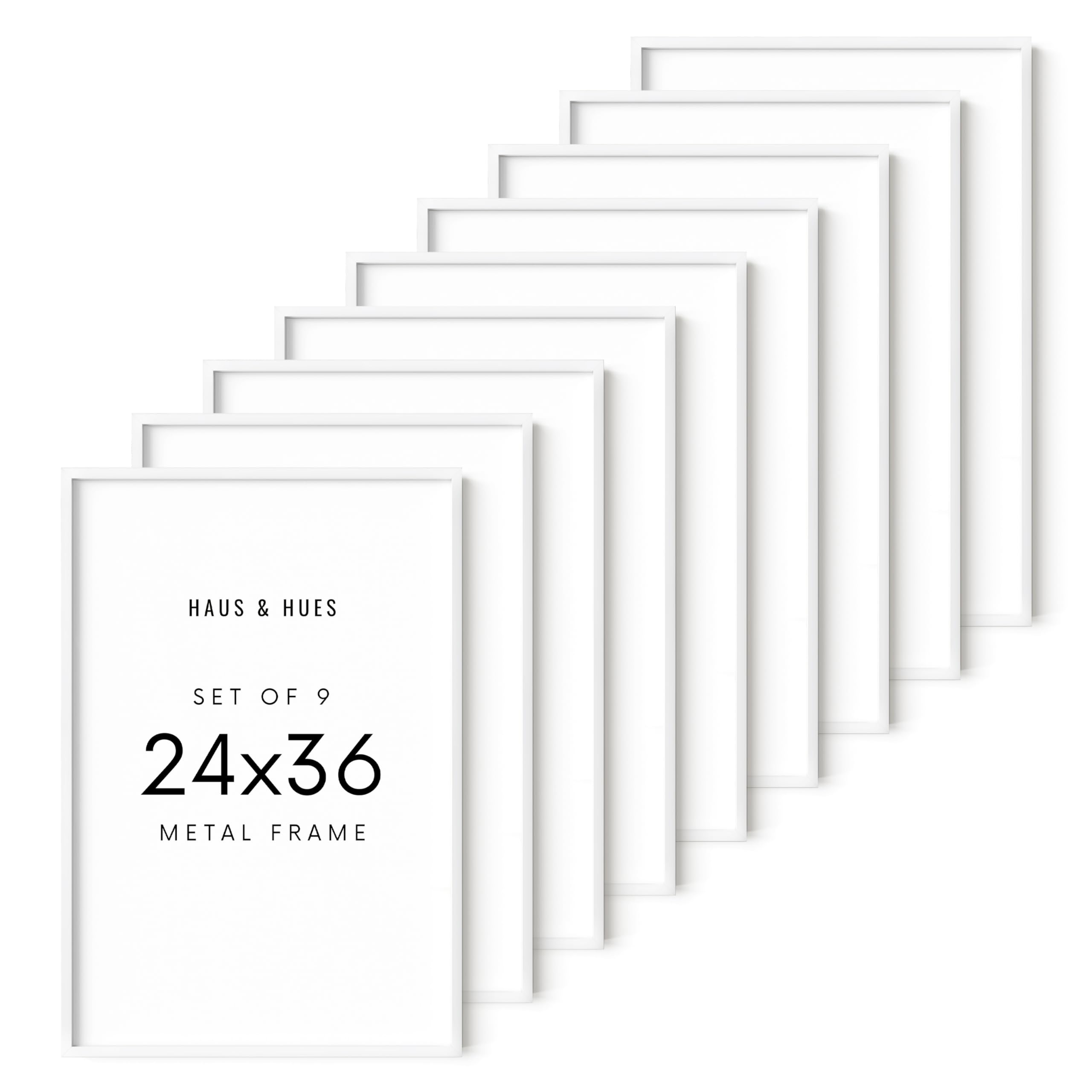 HAUS AND HUES 24x36 White Metal Picture Frames - Features Premium ...