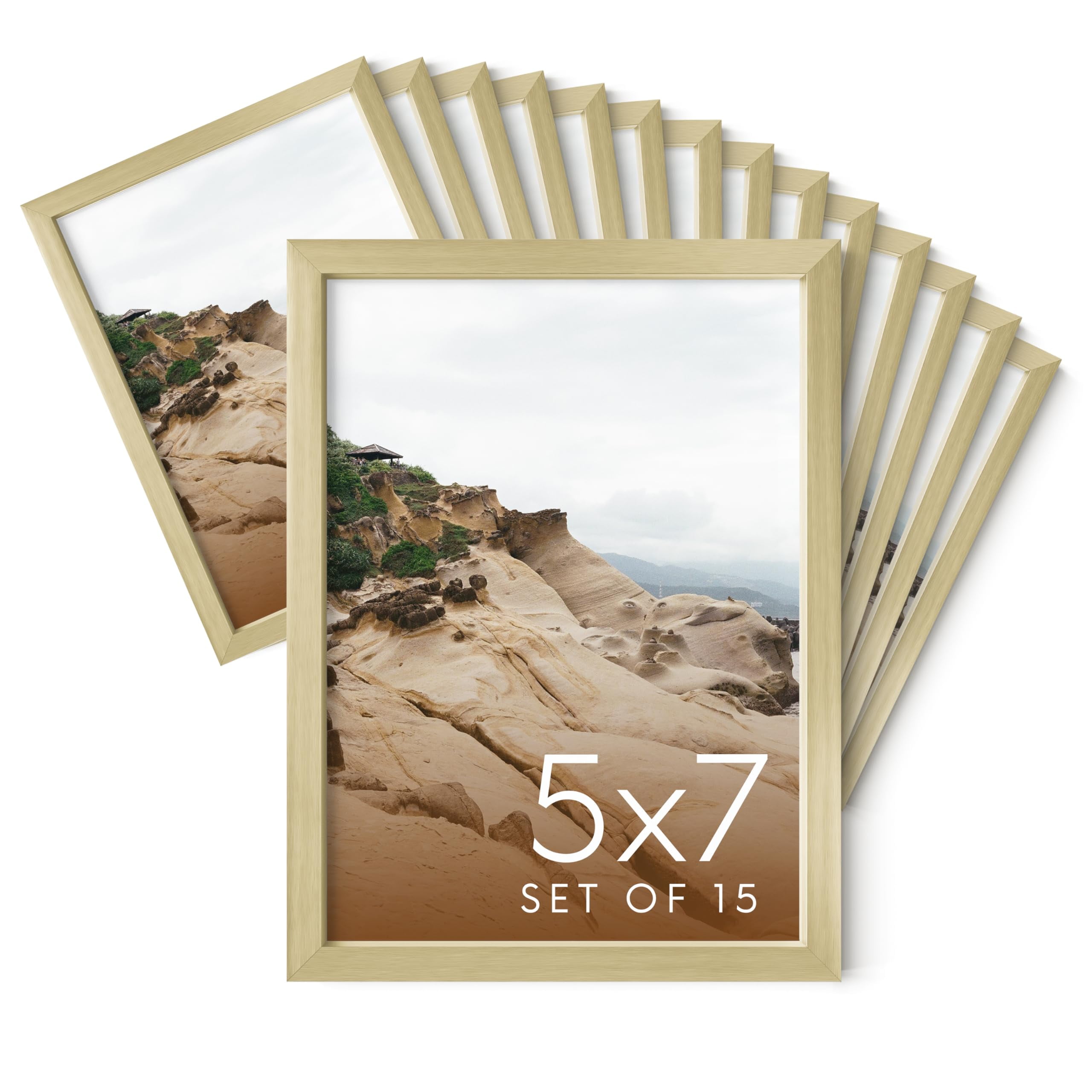 HAUS AND HUES 5x7 Gold Metal Picture Frames - 5X7 Frames Bulk ...