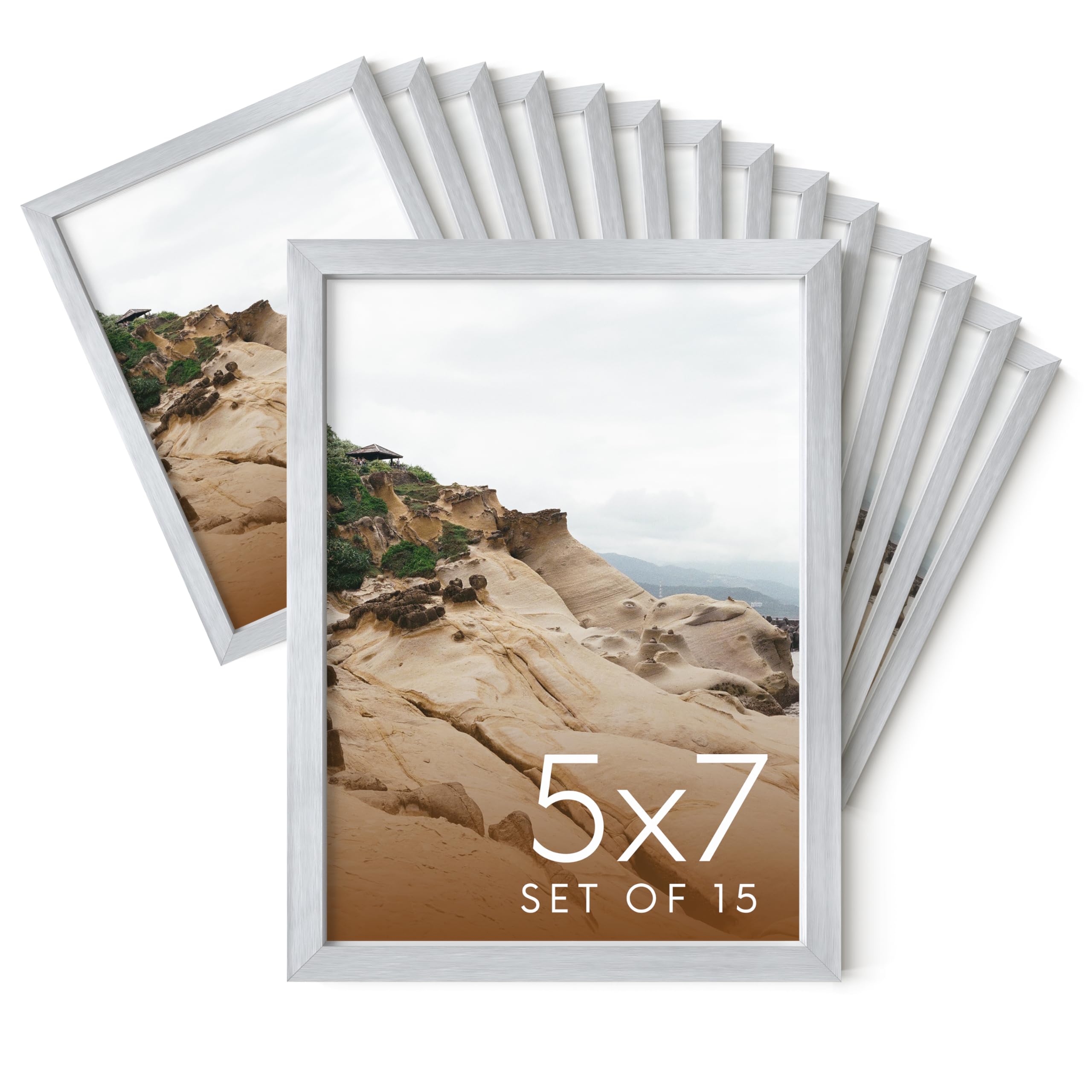 HAUS AND HUES 5x7 Silver Metal Picture Frames - Bulk Frames 5X7 ...