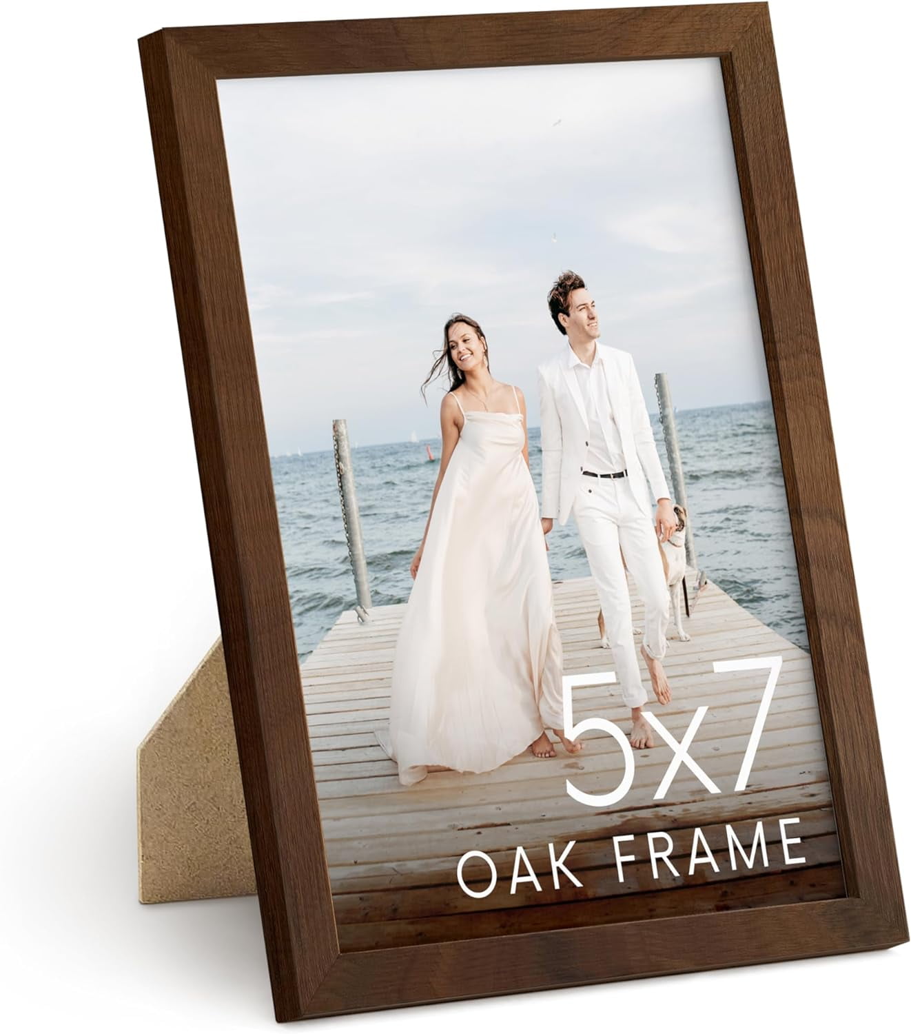 HAUS AND HUES 5x7 Wood Picture Frame - Set of 1 Natural Wood Frame ...