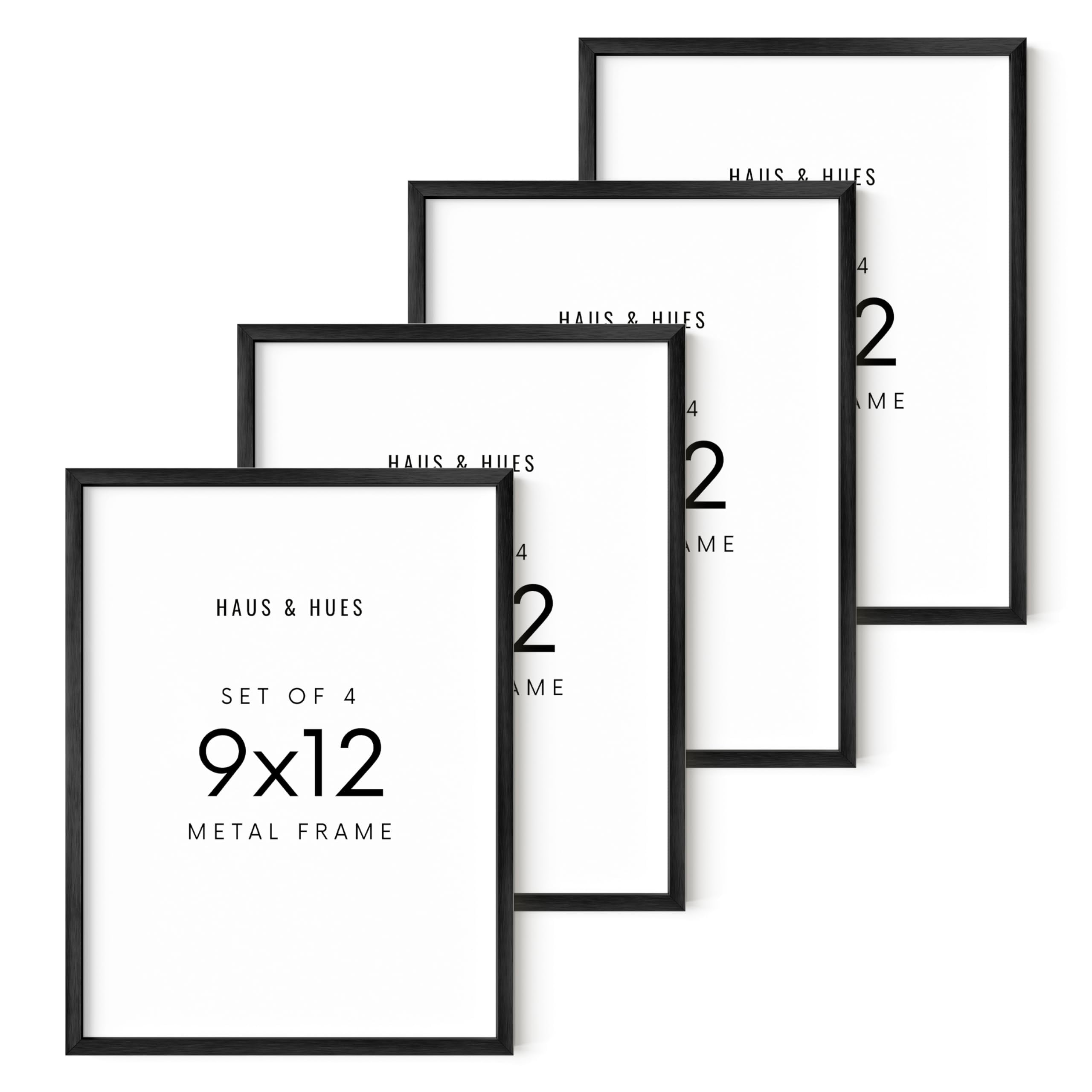 HAUS AND HUES 9x12 Black Metal Picture Frames - Features Premium ...