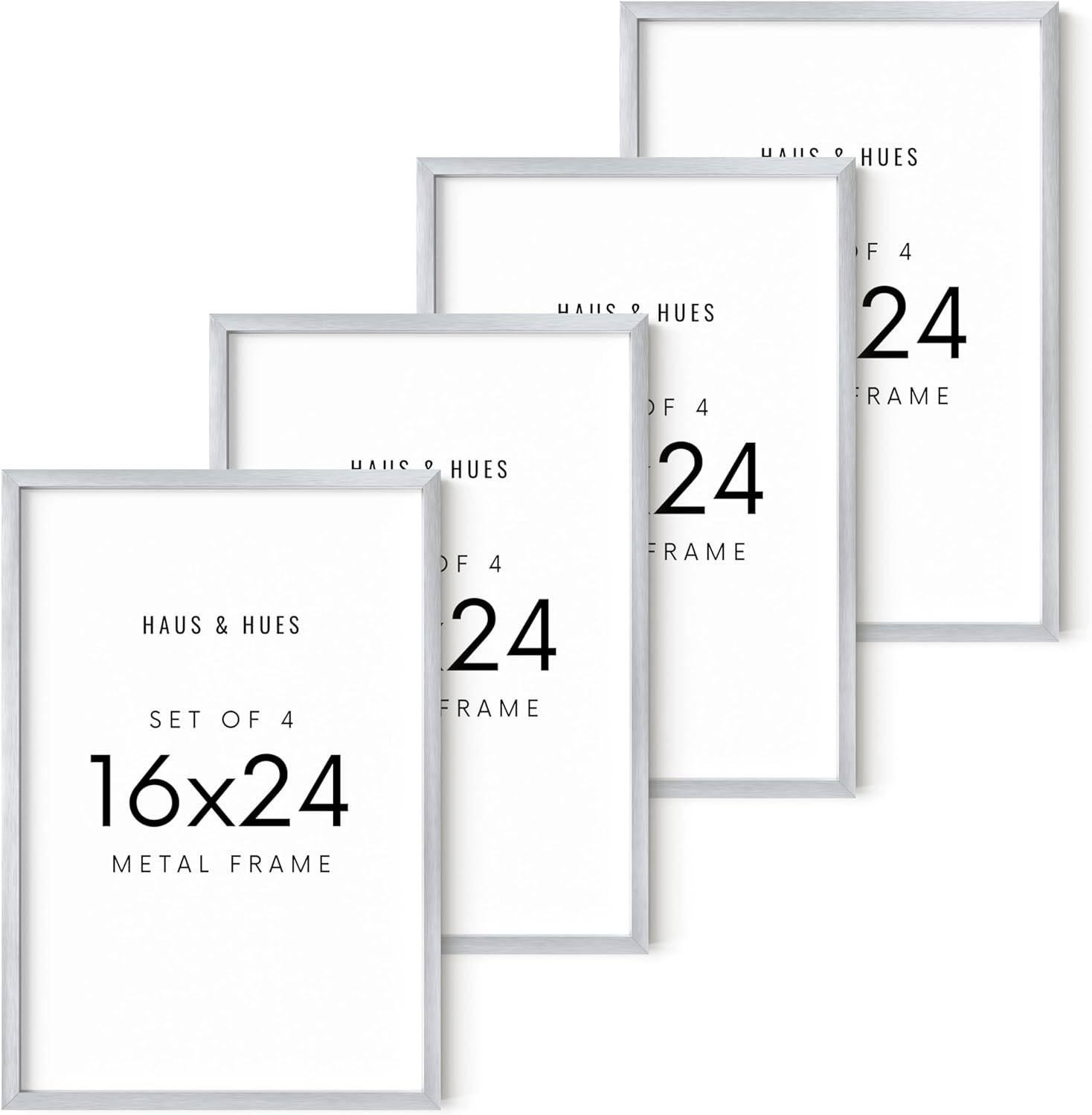 HAUS AND HUES 9x12 Silver Metal Picture Frames - Features Premium Aluminum, Vertical ...