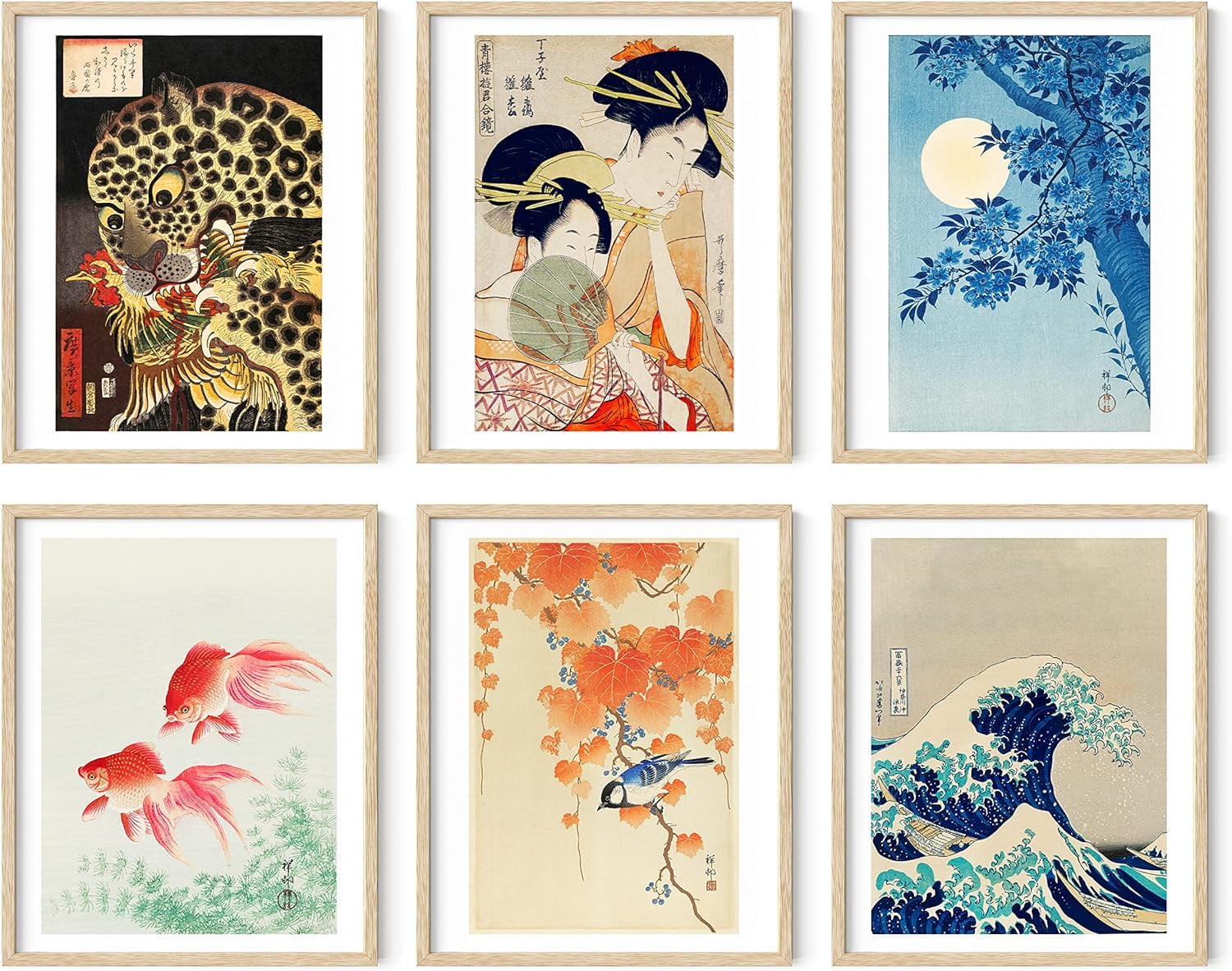 HAUS AND HUES Asian Art Prints Japanese Art Wall Decor - Set of 6 ...