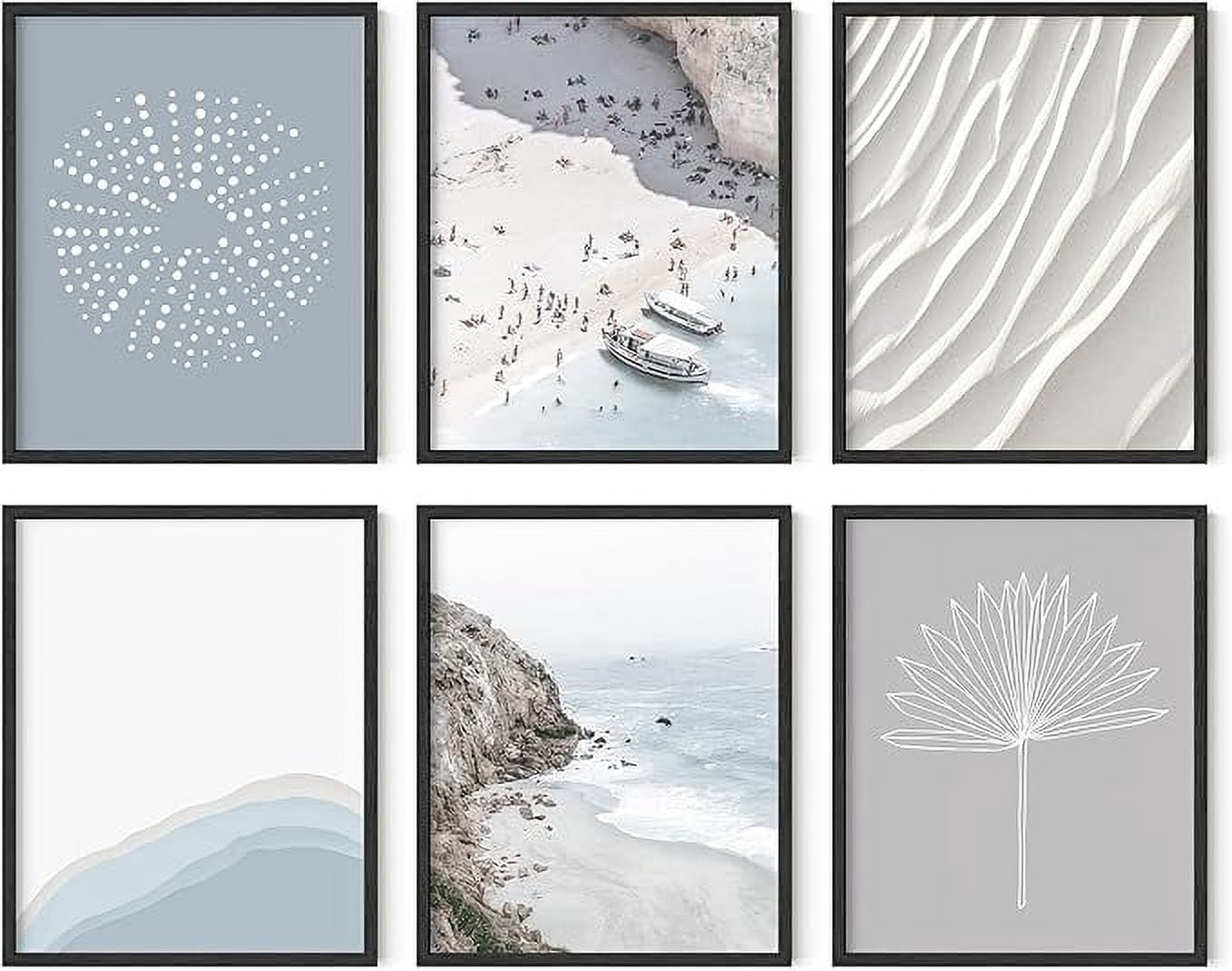 HAUS AND HUES Beach Pictures Wall Art Framed - Set of 6 Beach Wall ...