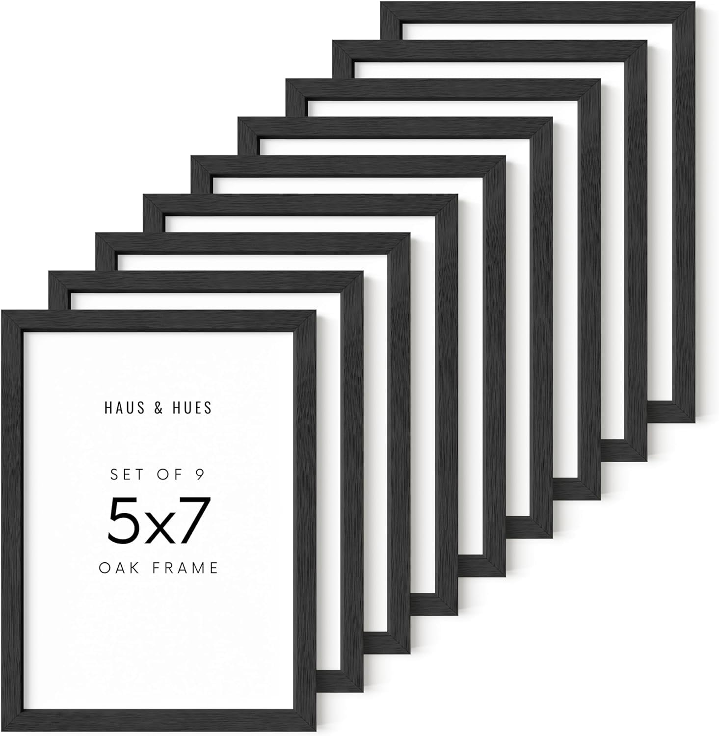 HAUS AND HUES Black 5x7 Picture Frame Set of 9-5x7 Photo Frame, 5x7 ...