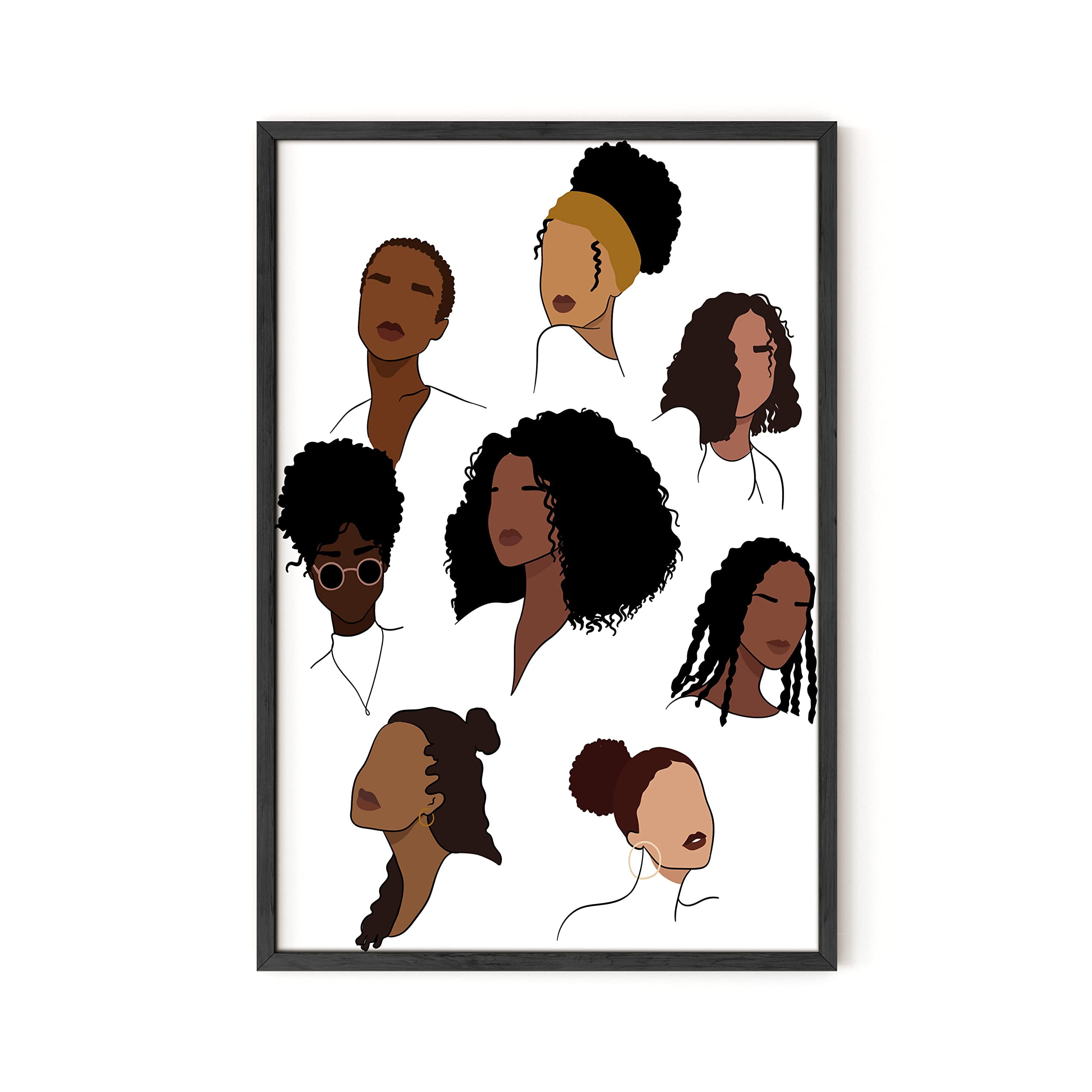 HAUS AND HUES Black Girl Wall Art & Hair Posters for Women - Black ...