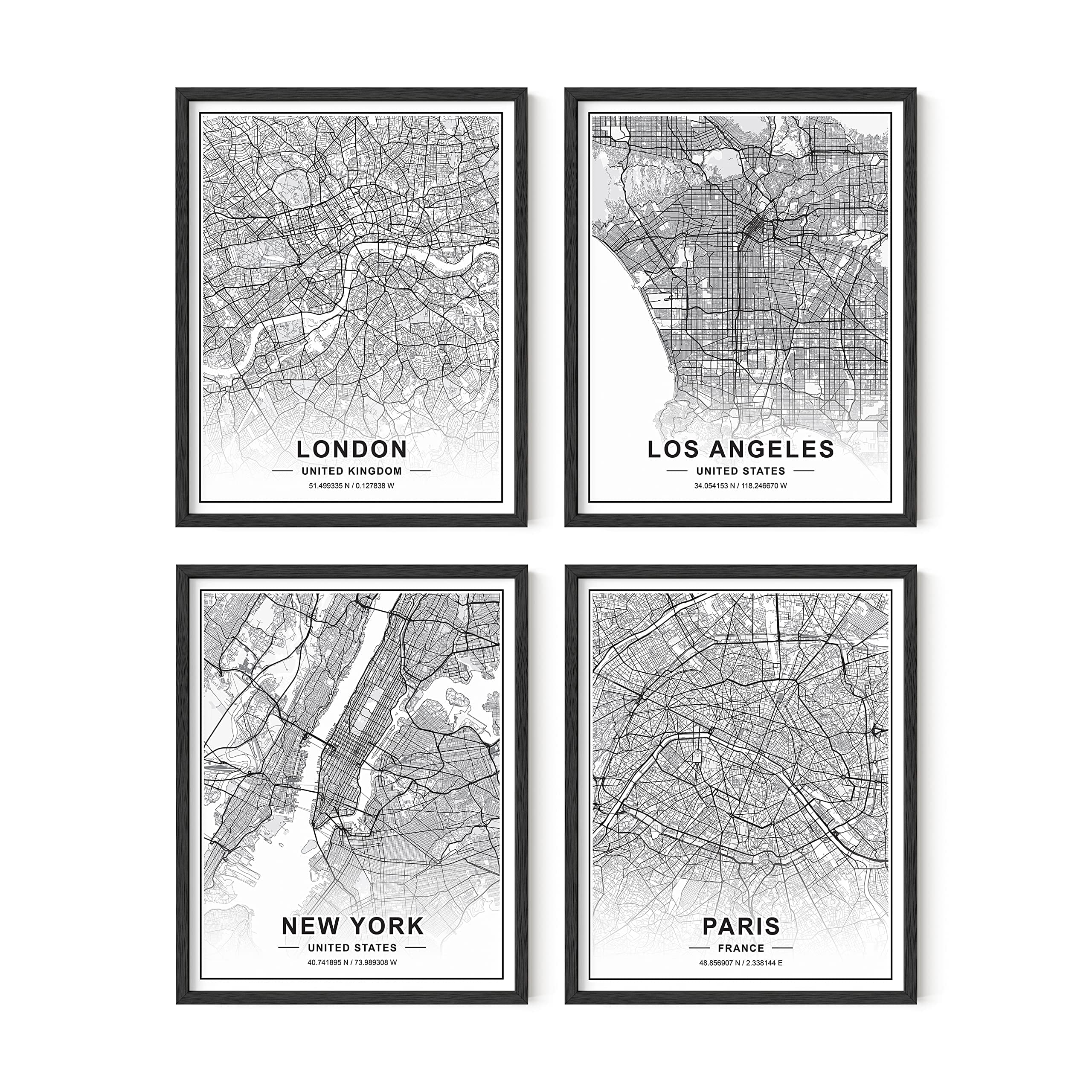 HAUS AND HUES Black and White Wall Art - Set of 4 Black and White ...